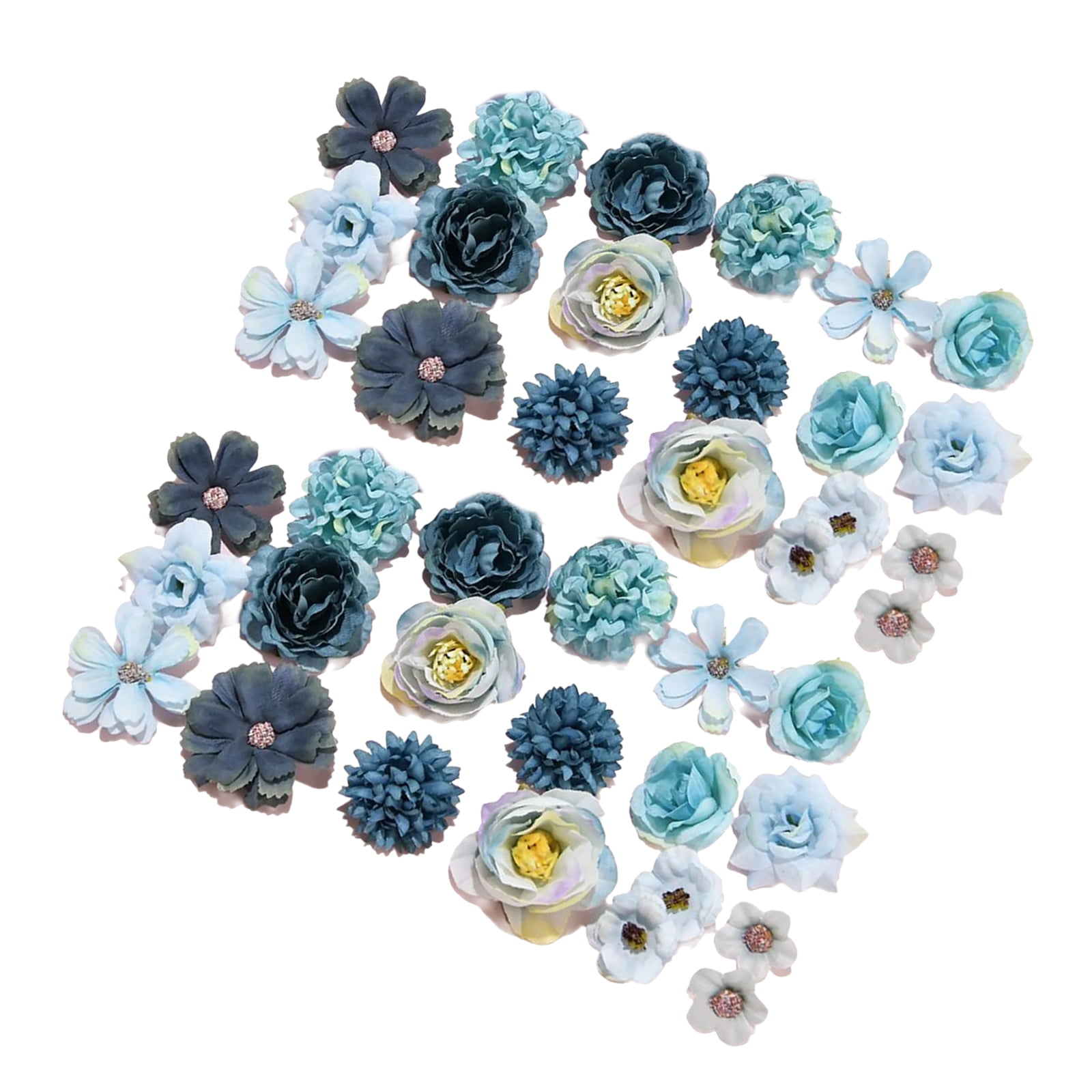 Set of 40 Colorful Artificial Flower Handmade Mixed Florals for ...