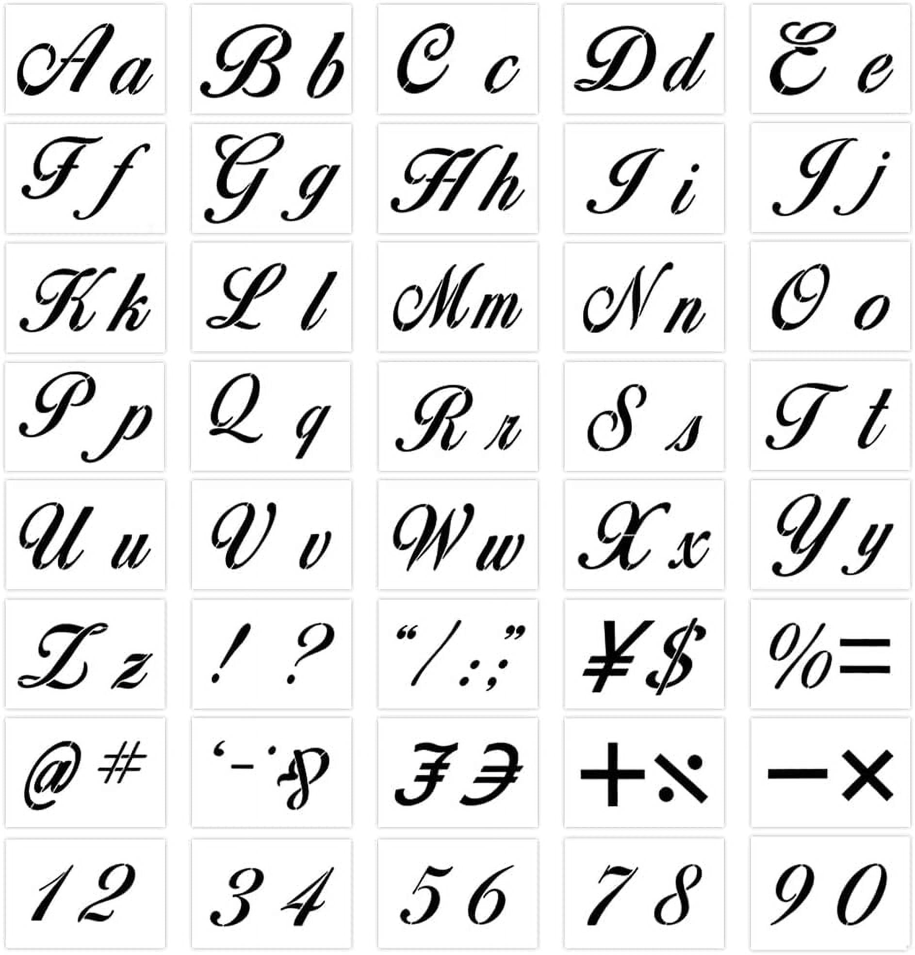 Set of 40 Letter Stencils for Painting, Reusable Plastic Stencils with ...