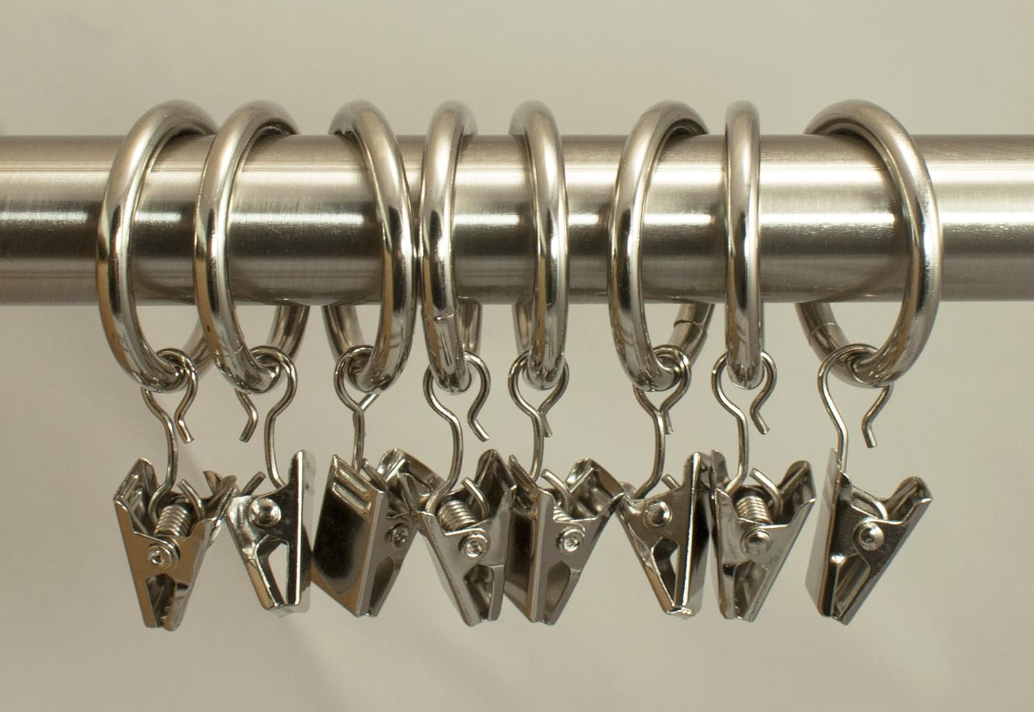 Set of 40 Metal Curtain Drapery Clip Rings 1 Inch Diameter, Fits up to ...