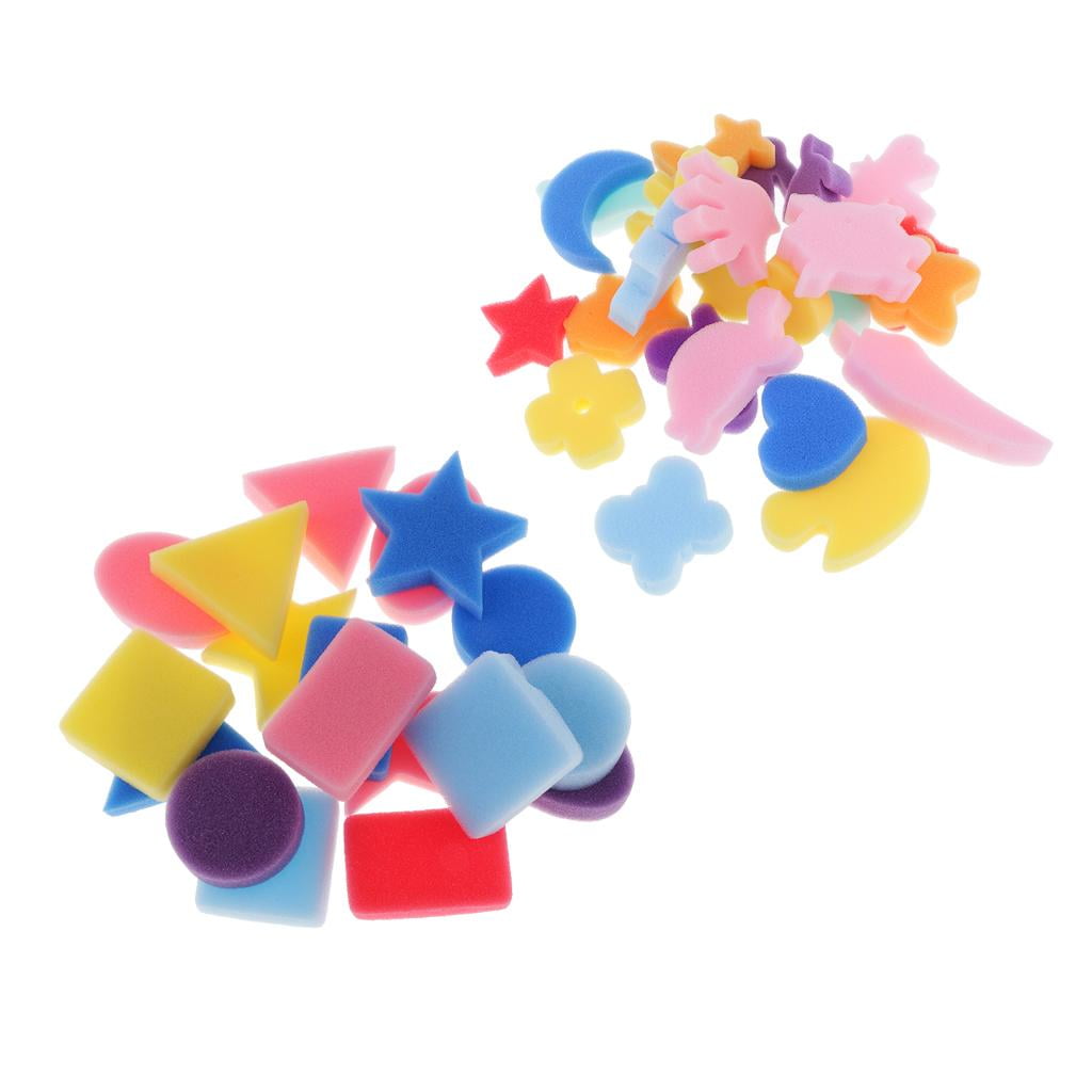 Set of 42 Pieces Sponge Painting Shapes Children Cartoon Geometrically ...