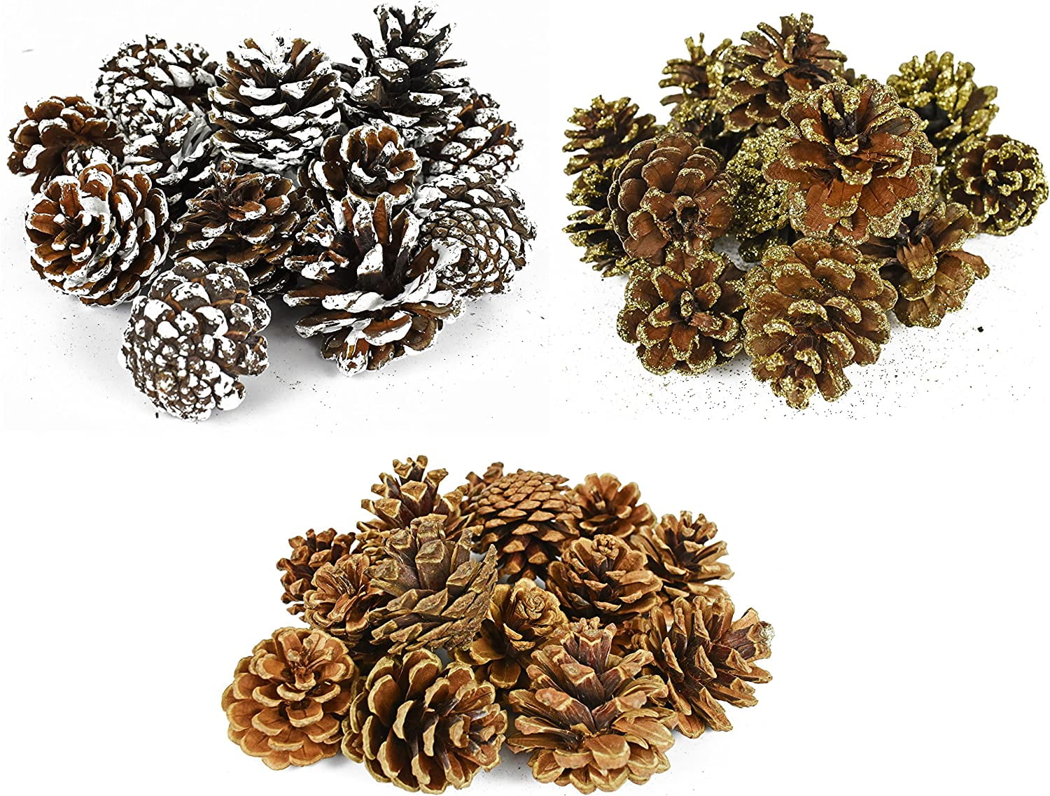 Set of 45 Pinecone Christmas Table Scatter! Glitter Frosted Winter ...