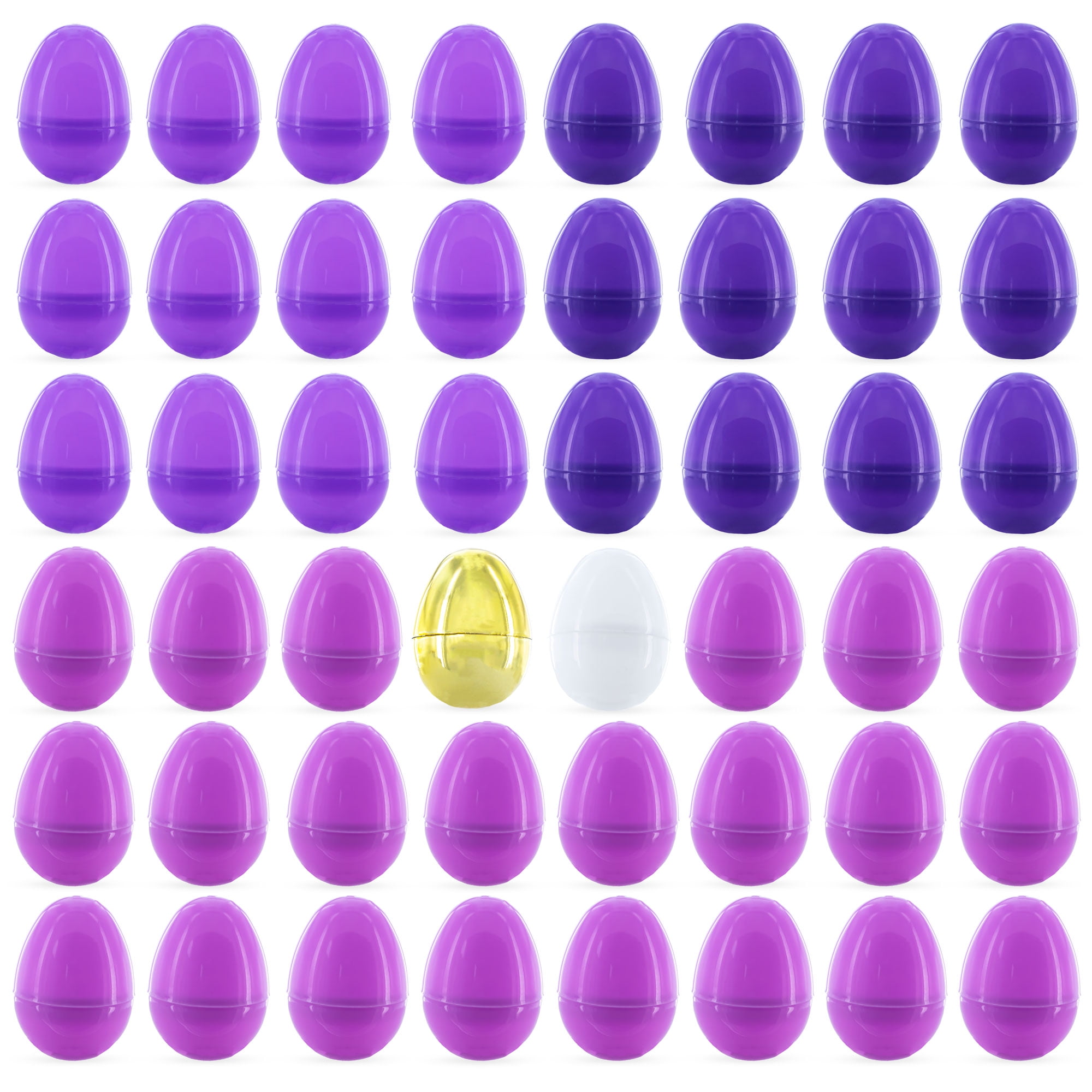 Set of 46 Purple Plastic Eggs, 1 White Egg + 1 Golden Easter Egg ...