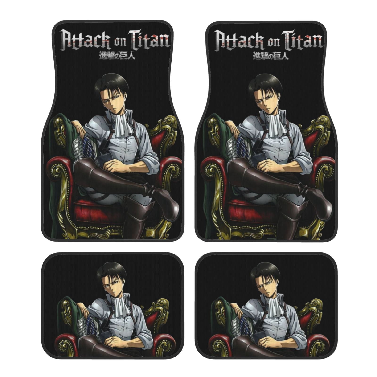 Set of 4PCS Car Carpet Attack on Titan Levi Ackerman Protection Full ...
