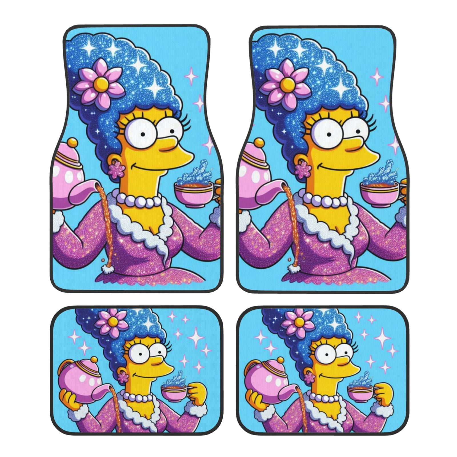 Set of 4PCS Car Carpet Simpsons Protection Full Sets Universal Fit Car ...