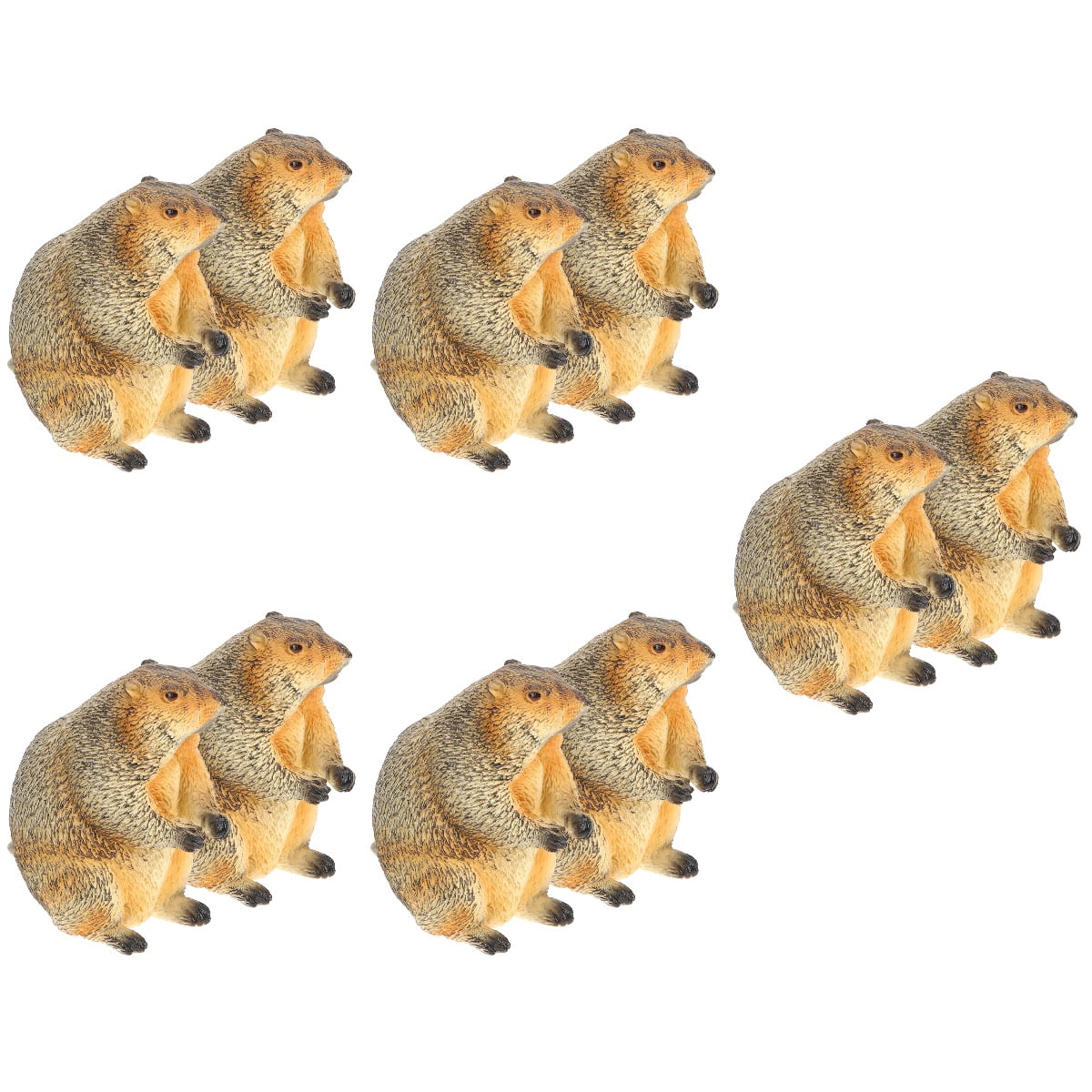 Set of 5 Animal Model Critters Miniature Groundhog Sculpture Figurine ...