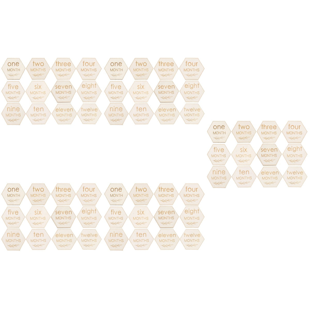 Set of 5 Baby Growth Signs Monthly Milestone Announcement Newborn Child ...