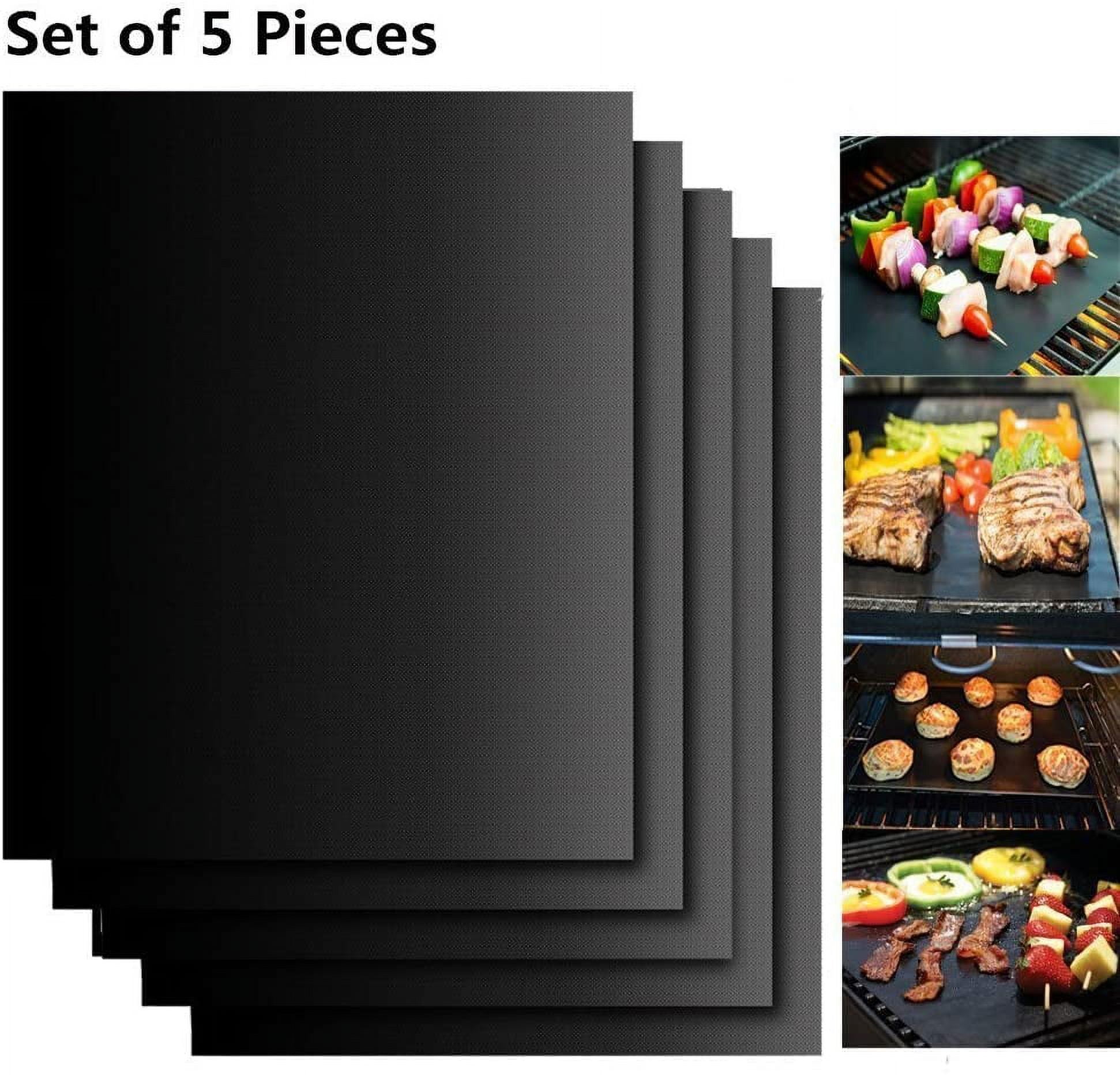 Set of 5 Baking Mats BBQ Barbecue Mat Baking Sheet Oven for Gas ...