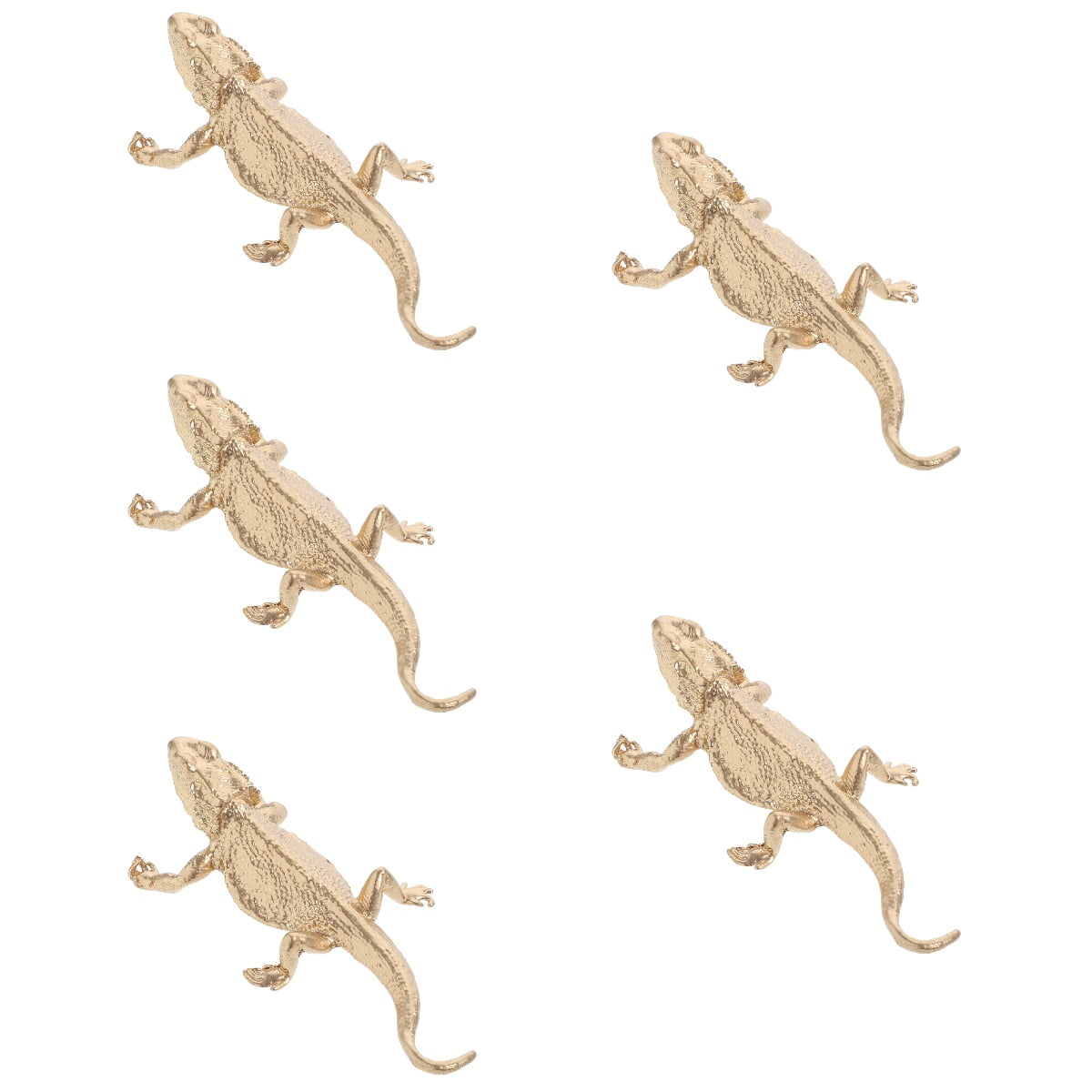 Set of 5 Bearded Dragon Statue Animals Metal Lizard Ornament - Walmart.com
