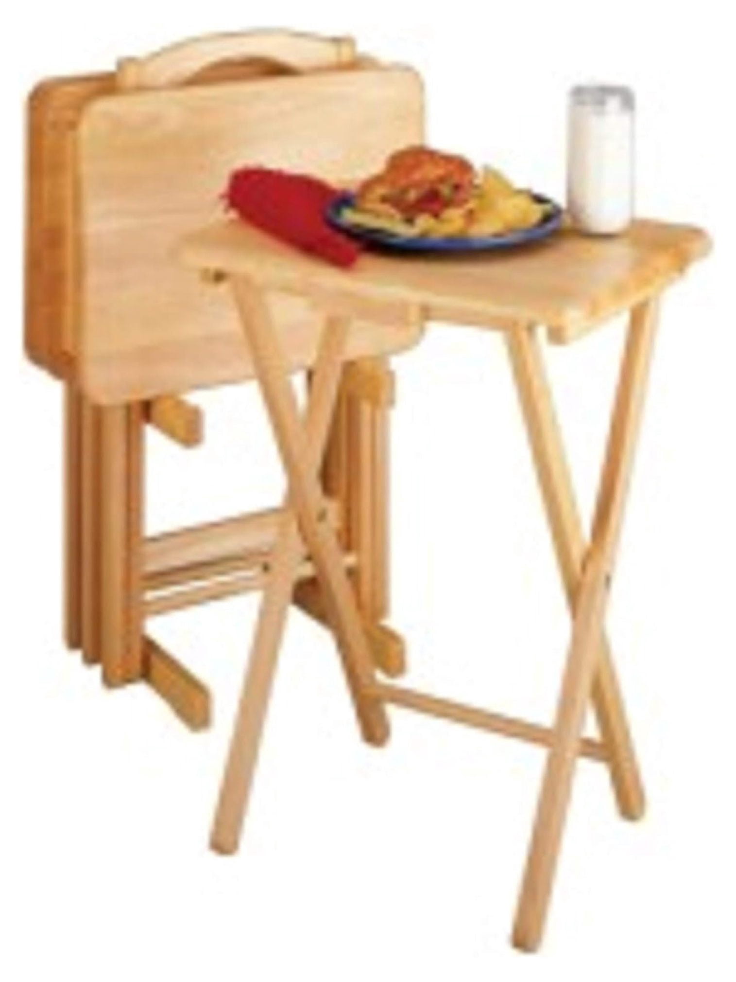 Set of 5 Beige Folding Snack Table – 25.75” - Walmart.com