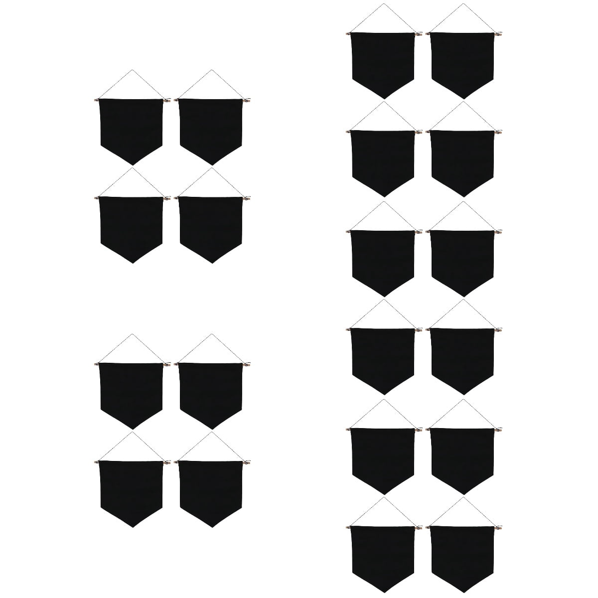 Set of 5 Blank Pennant Frame Ornament Display Stand Flags Office Black ...