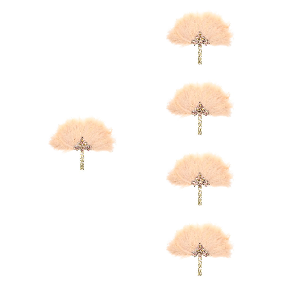 Set of 5 Bridal Shower Gift Fan Women's 43x36cm Beige - Walmart.com
