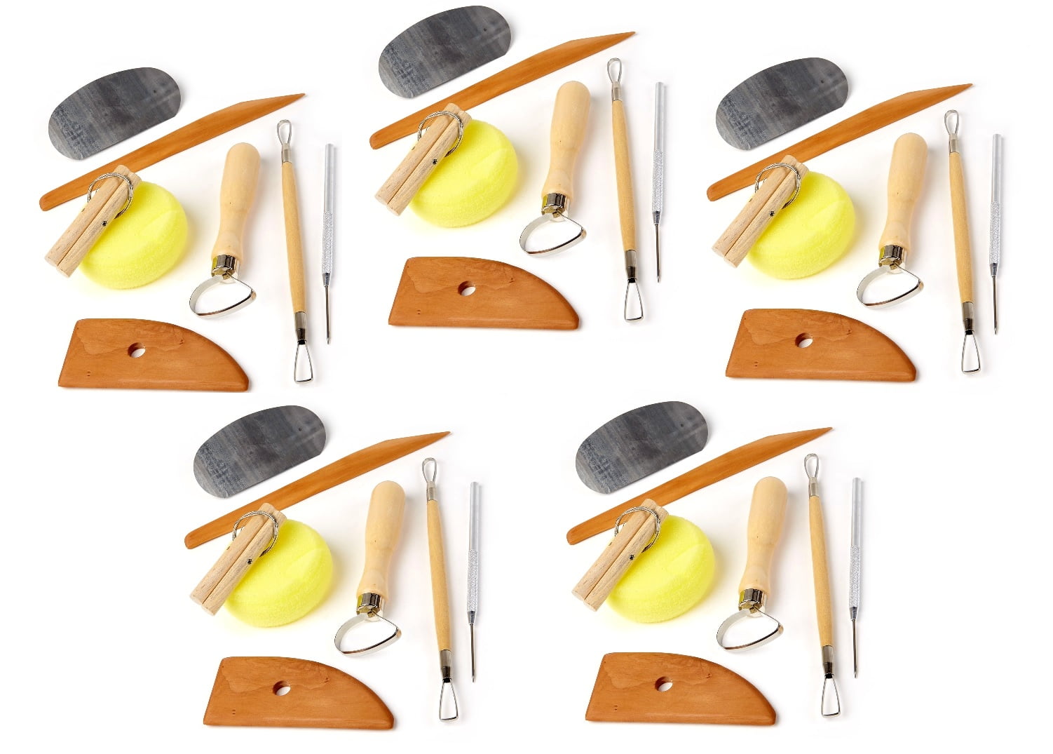 Set of 5 CLAY POTTERY TOOL KITS 8 PC SET Ceramics Wax Carving Sculpting ...