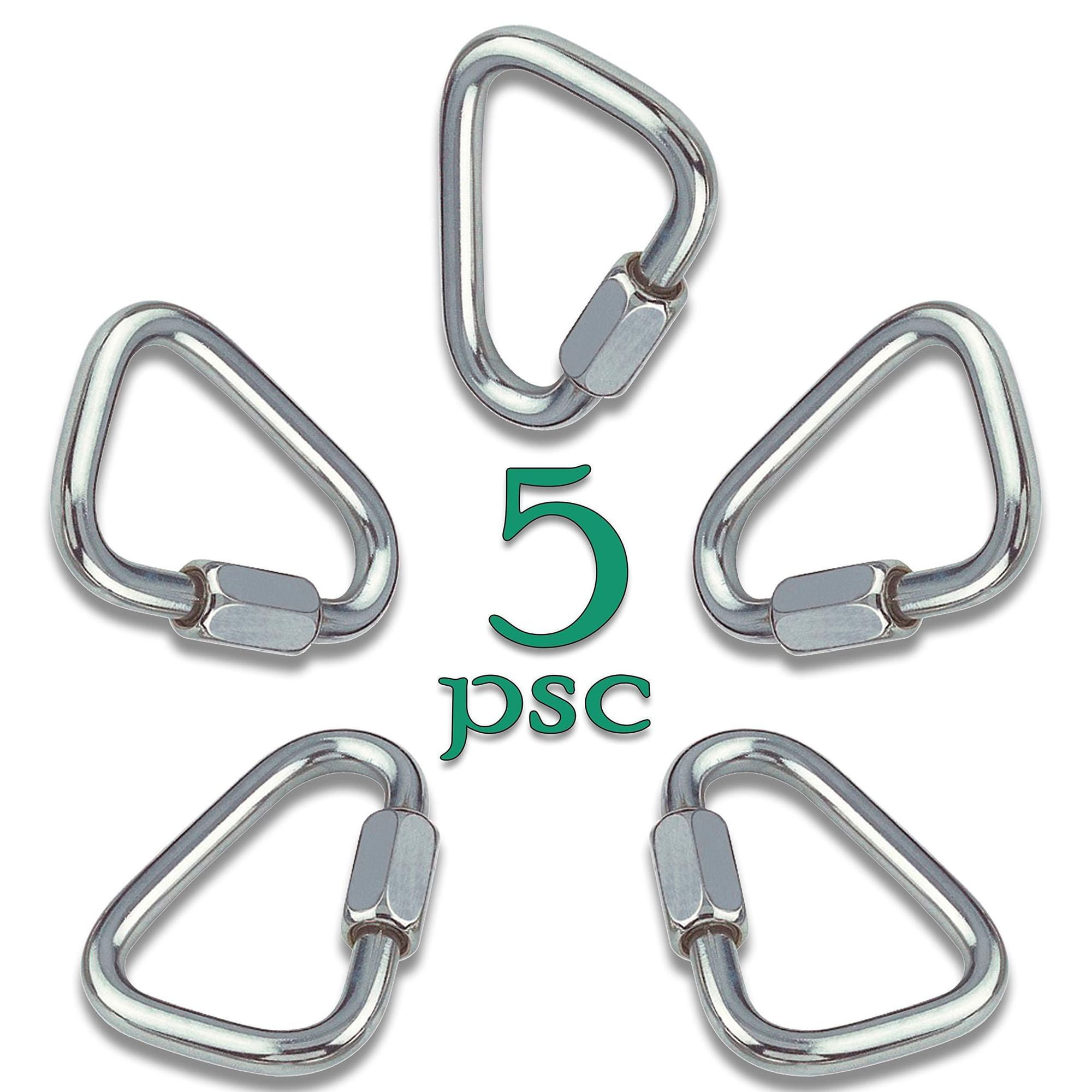 Set of 5 Carabiners for Slackline Triangle Shaped Quick for Slackline Large 5 16 (M8 80mm ...