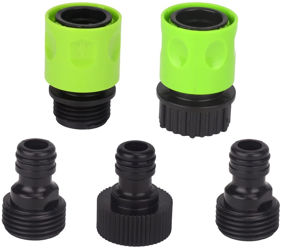 Set of 5 Complete Garden Hose Quick Connect Kit Plastic Hose Tap ...
