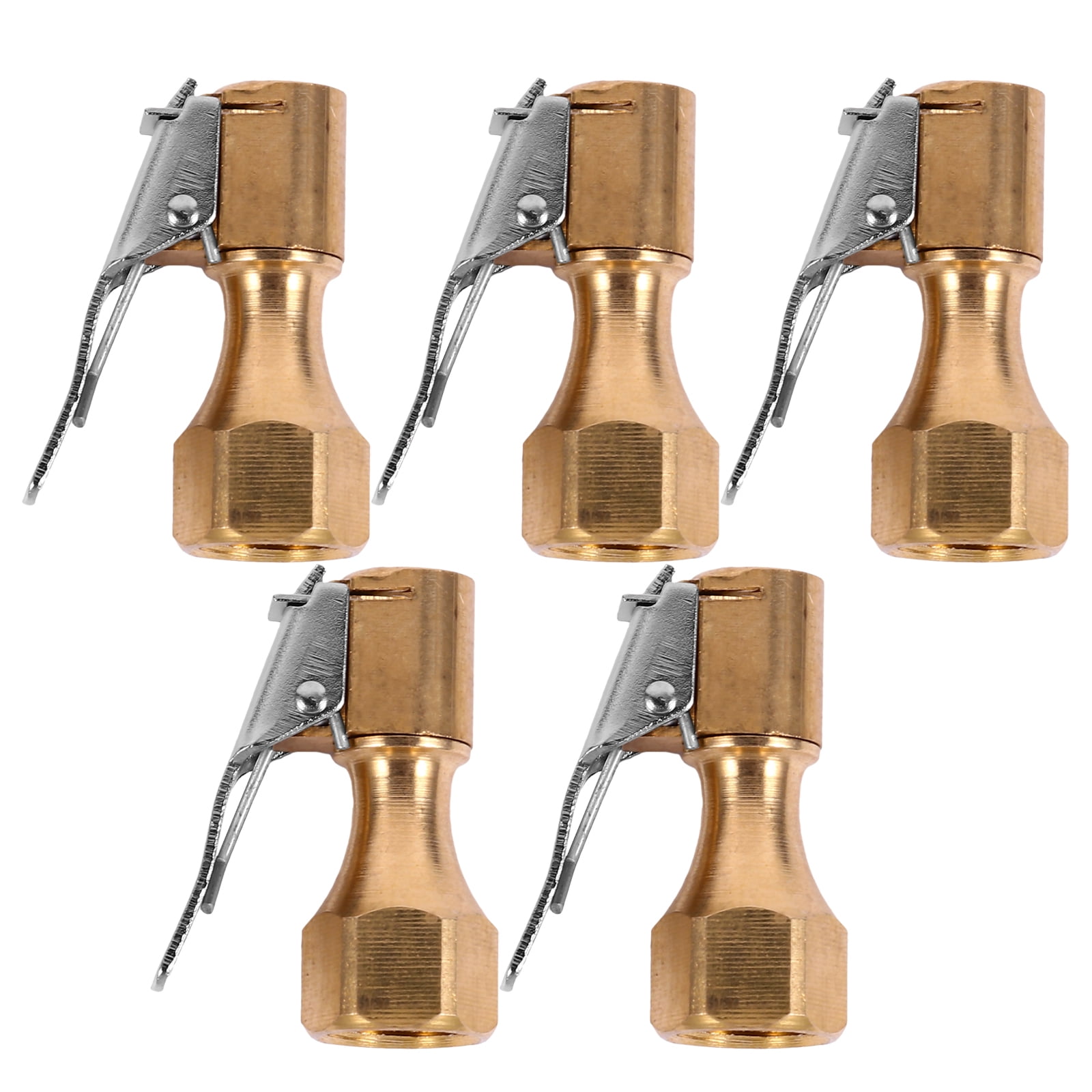 Set of 5 Copper Straight Air Chucks with Clip for Tire Inflator ...
