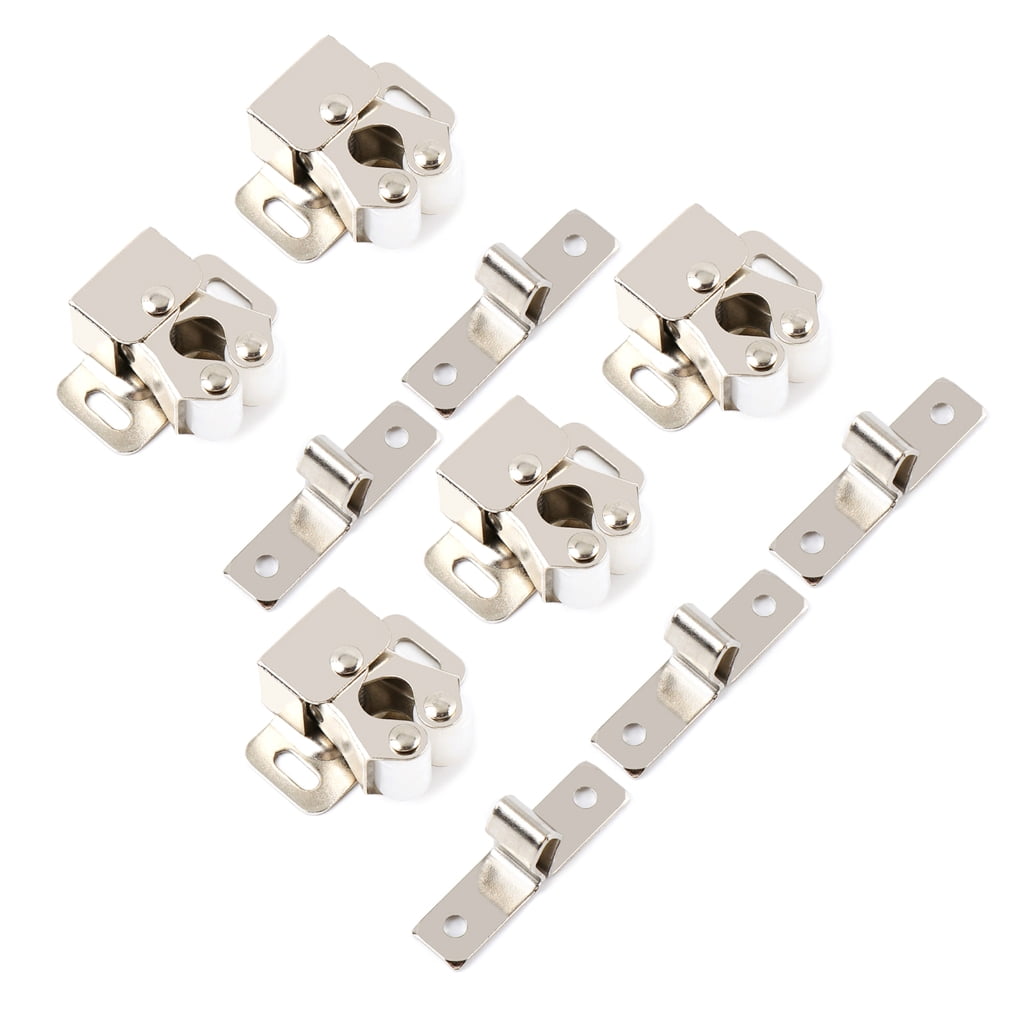 Set of 5 Cupboard Cabinet Door Catches Twin Roller Closet Catch Double ...