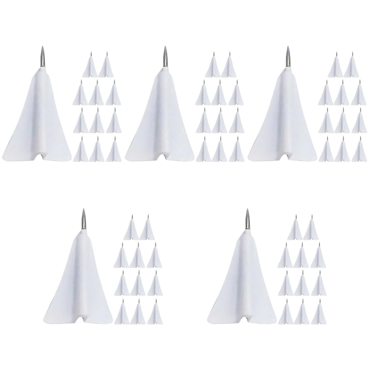 Set of 5 Daily Use Pushpins for Bulletin Board Thumb Paper Plane White ...