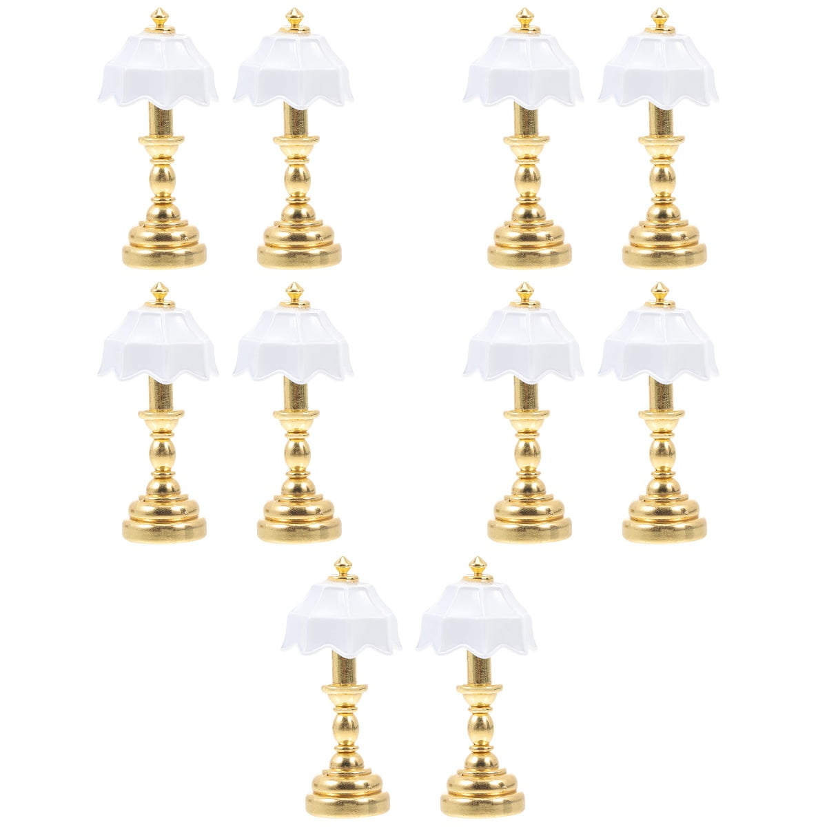 Set of 5 Dollhouse Table Lamp Nightstand Lights Bedside Floor Black ...