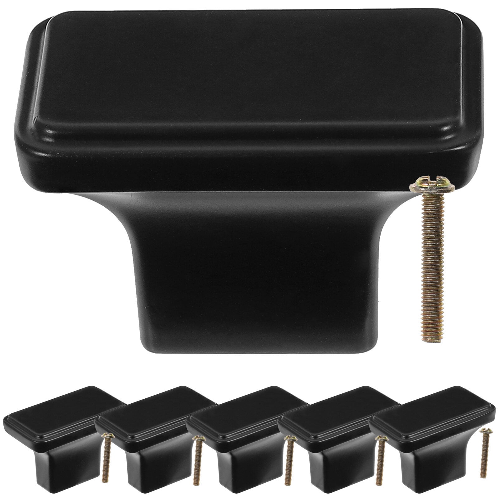 Set of 5 Drawer Handle Pulls Key Door Handles Knob Black Cabinet Knobs ...