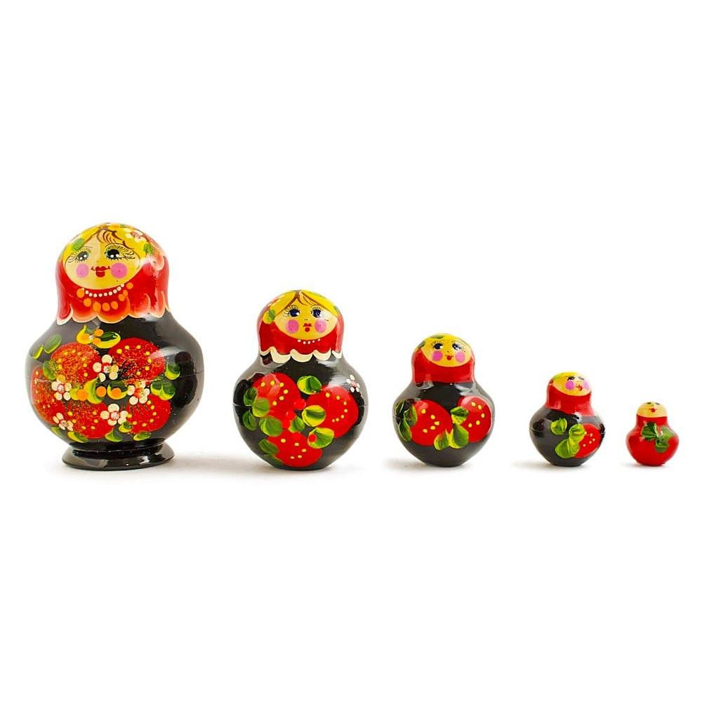 Set of 5 Elena Red Dress Wooden Nesting Dolls 4.75 Inches - Walmart.com
