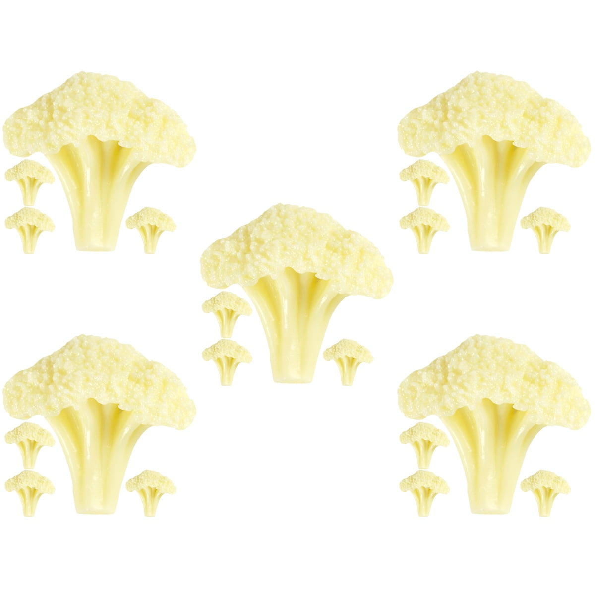 Set of 5 Fake Cauliflower Green Decor Model Vegetable Display ...