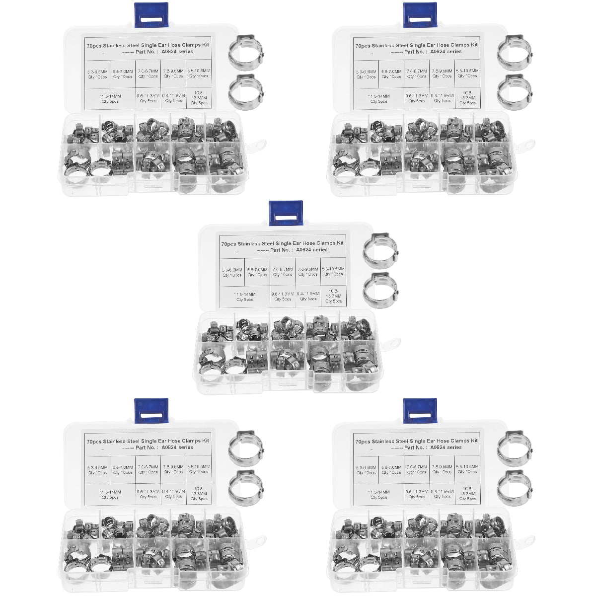 Set of 5 Fast Pipe Clamping Ring Assortment Kit Tubing Clamps - Walmart.com