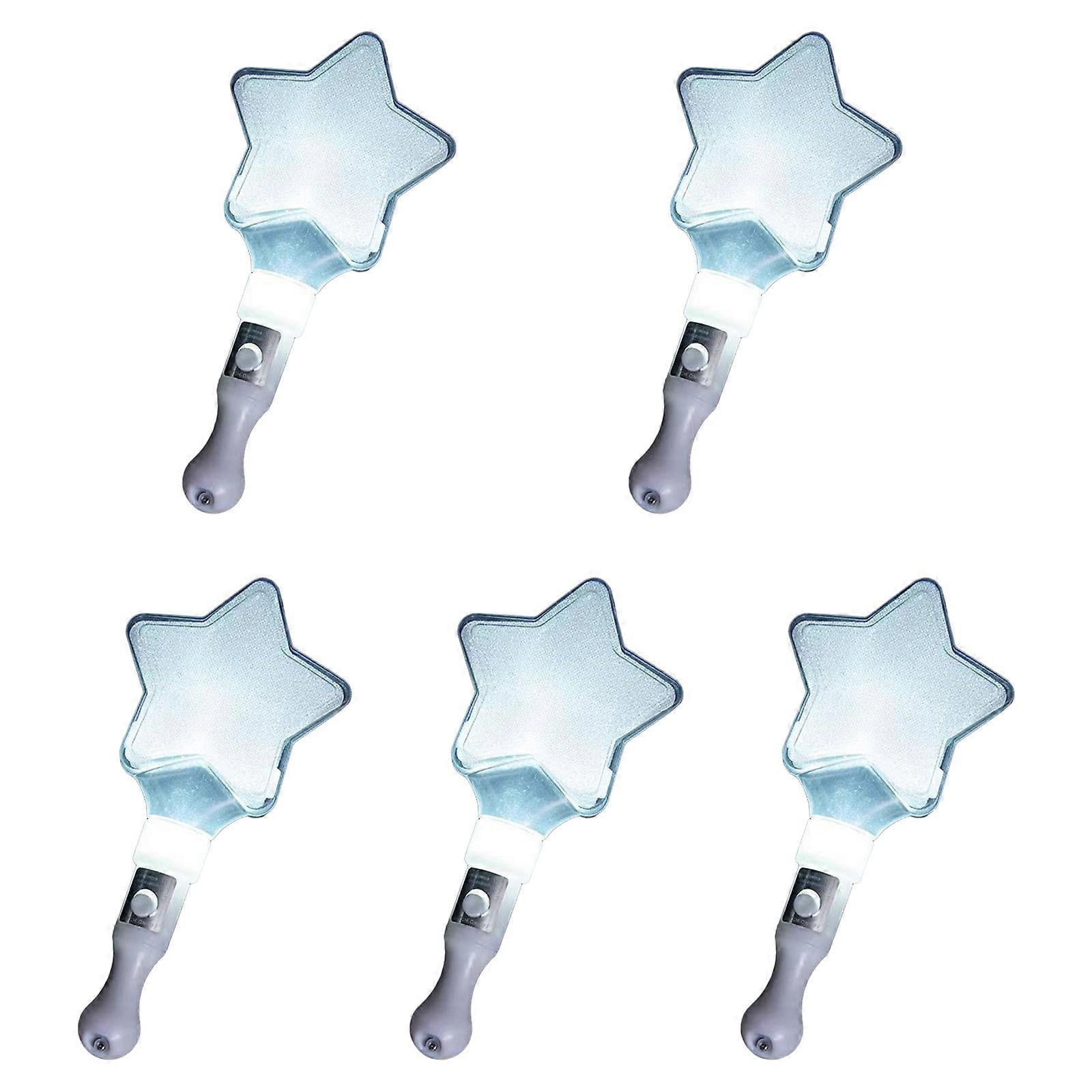 Set of 5 Flashing Wands Heart Star Shape Light Up Wand Sticks Colors ...