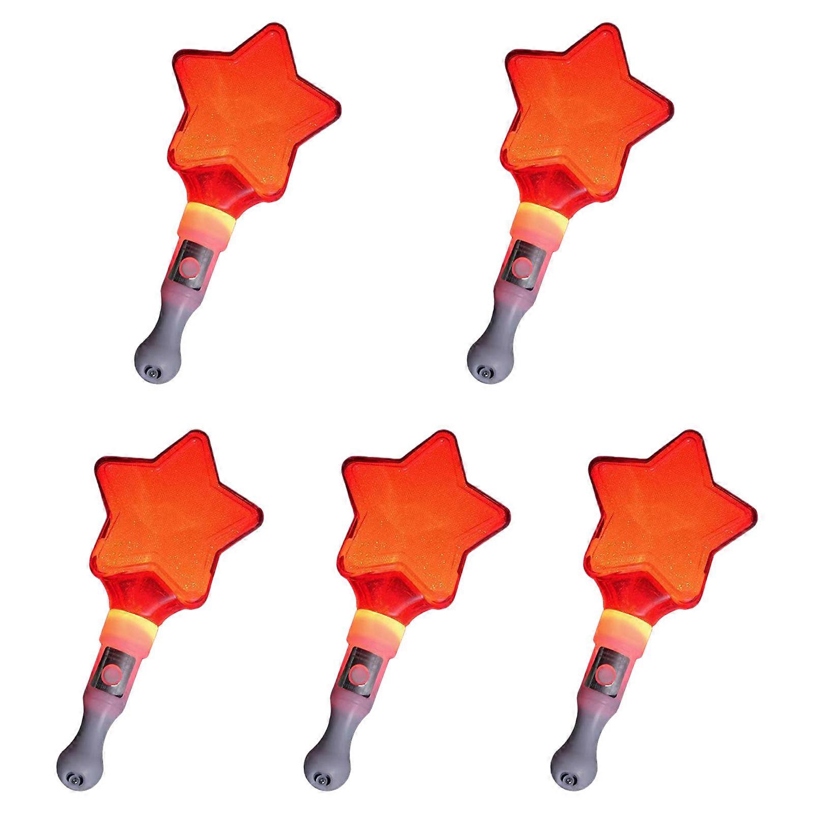 Set of 5 Flashing Wands Heart Star Shape Light Up Wand Sticks Colors ...
