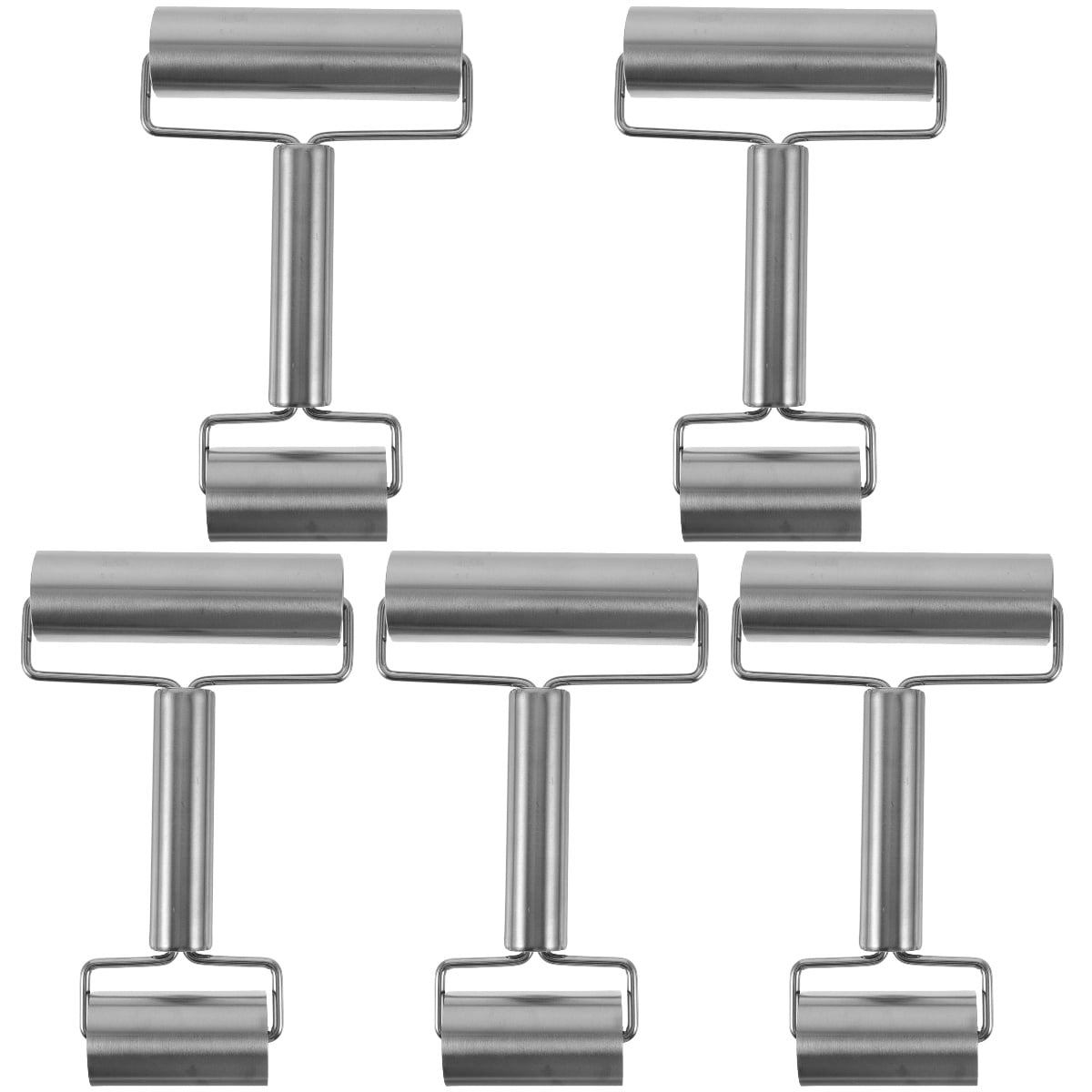 Set of 5 Flour Roller Kitchen Rolling Pin Stainless Steel Pastry Made ...