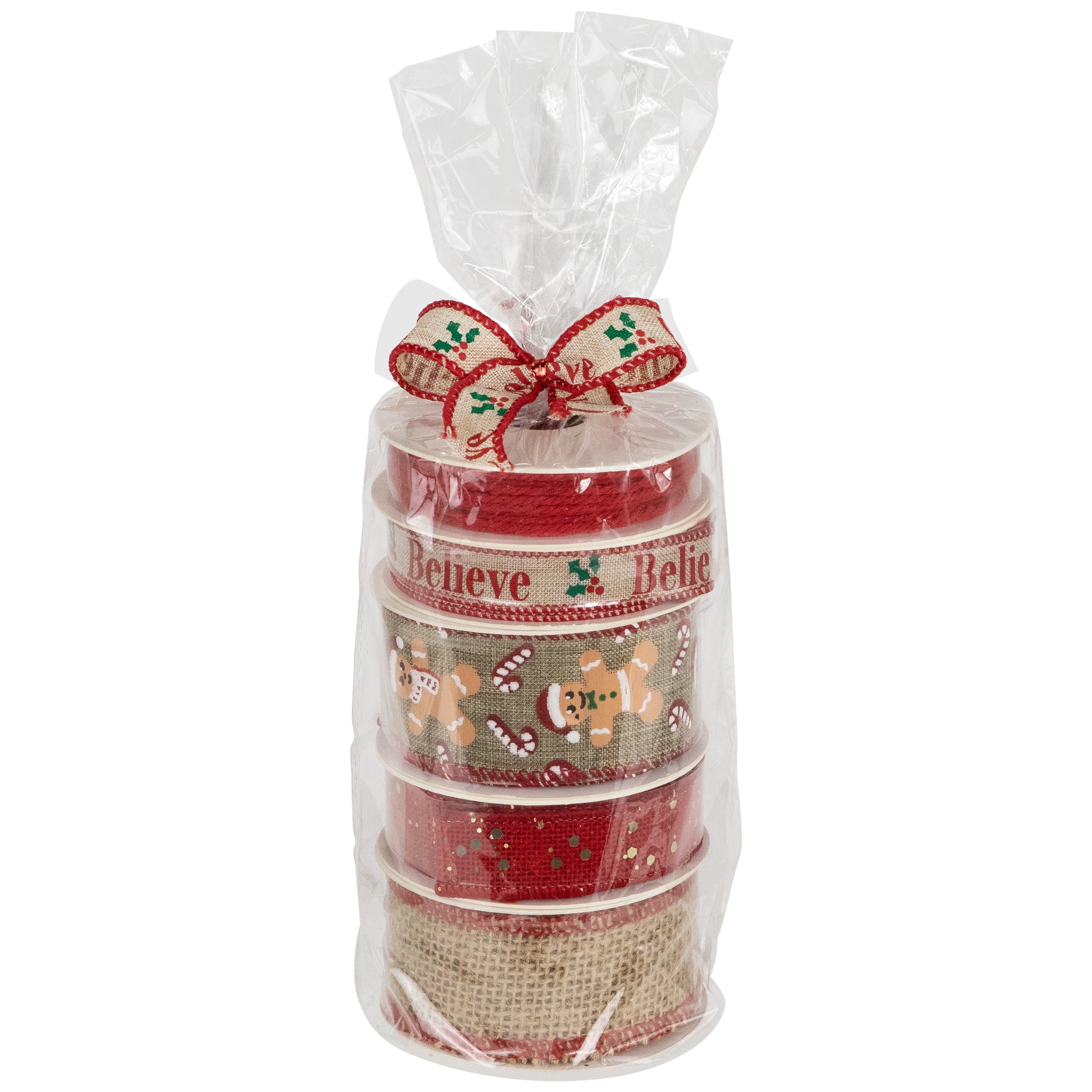 Northlight Set of 5 Gingerbread Matching Themed Craft Christmas Ribbons ...