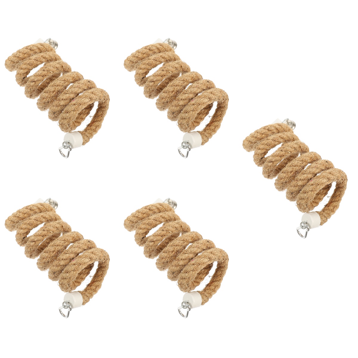 Set of 5 Hanging Rope Toy Perches for Bird Cages Parakeet Play Stand ...