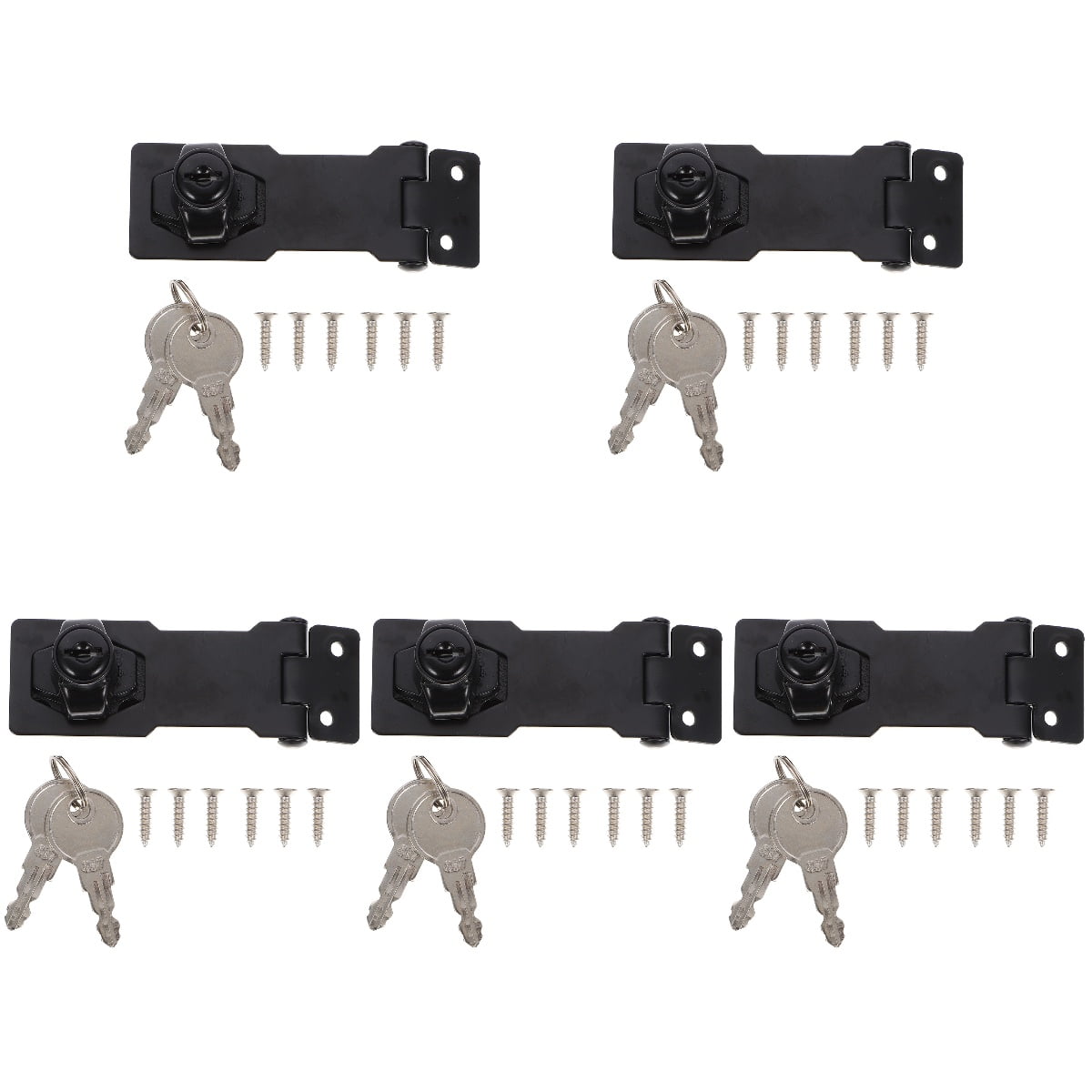 Set of 5 Hasp Lock Closet Door Window Locks Child Proof Sliding Latch ...