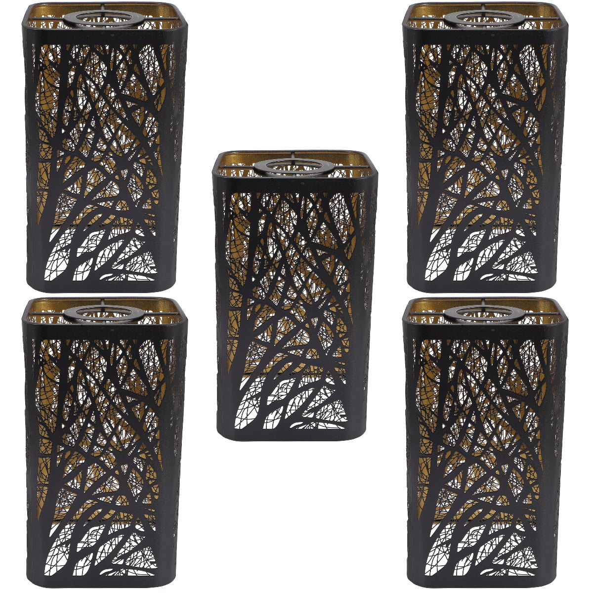 Set of 5 Lamp Shades for Floor Lamps Tree Shadow Lampshade Black ...
