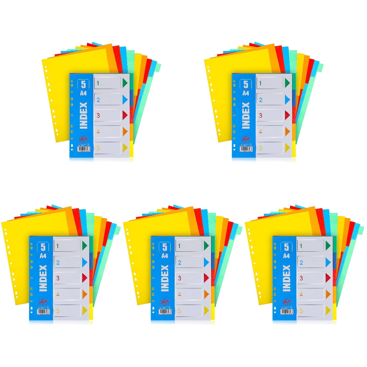 Set of 5 Markers A4pp Plastic Classification Page Notebook Organization ...