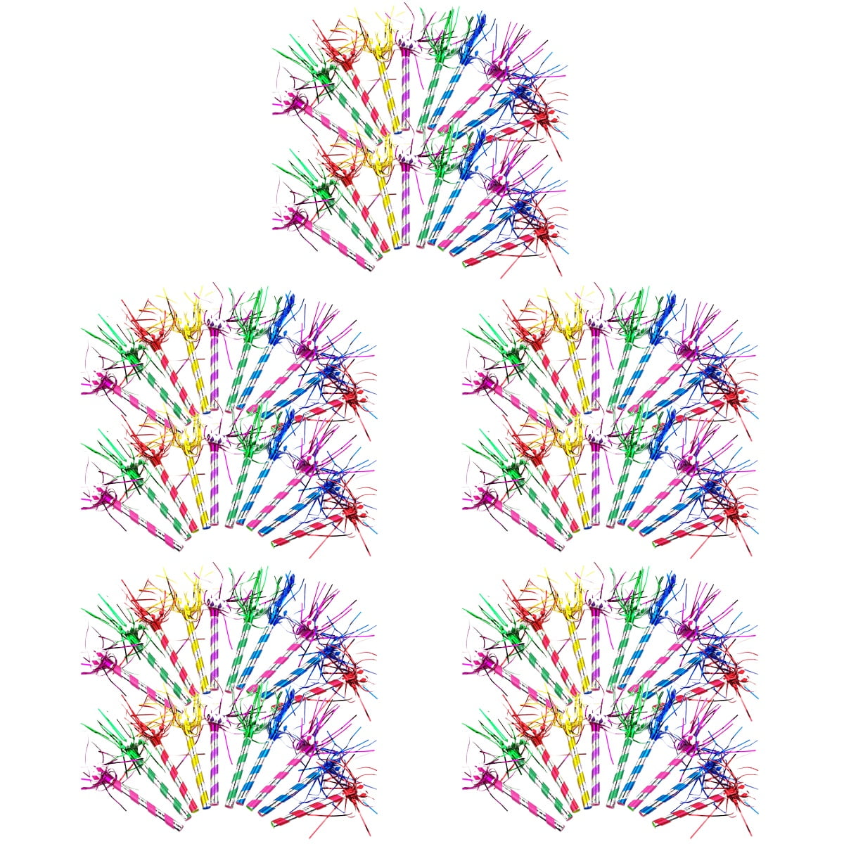 Set of 5 Megaphone Blow Out Tassel Blowing Dragon Whistle - Walmart.com