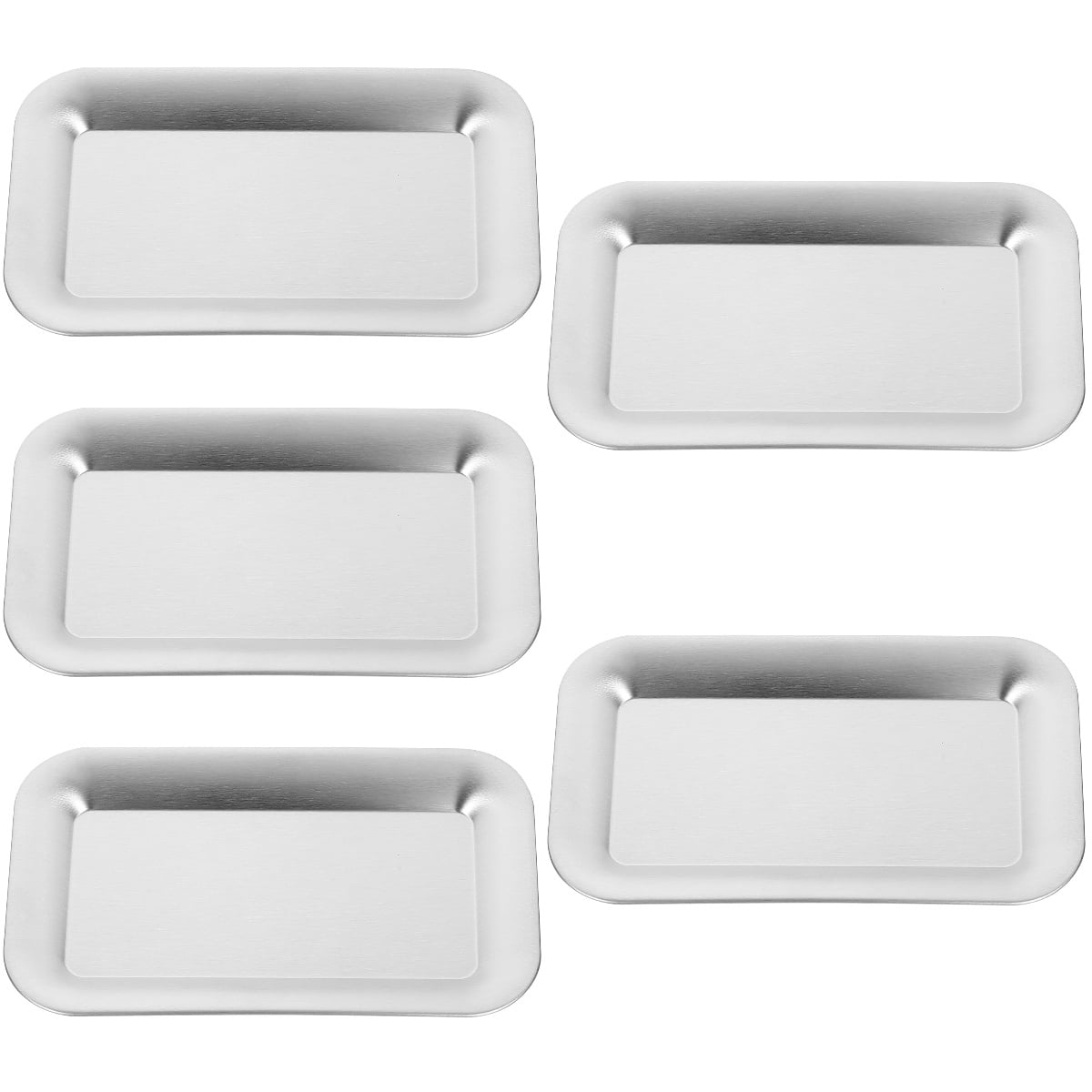 Set of 5 Metal Plate Tray Dinner Plates Breakfast Serving Household ...