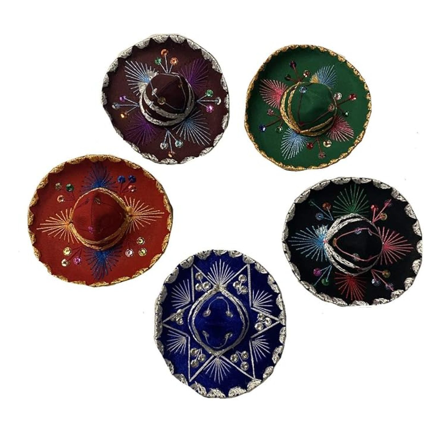Set of 5 Mini Charro Hats, Mexican, Mini, Sombrero, Hats, Party ...