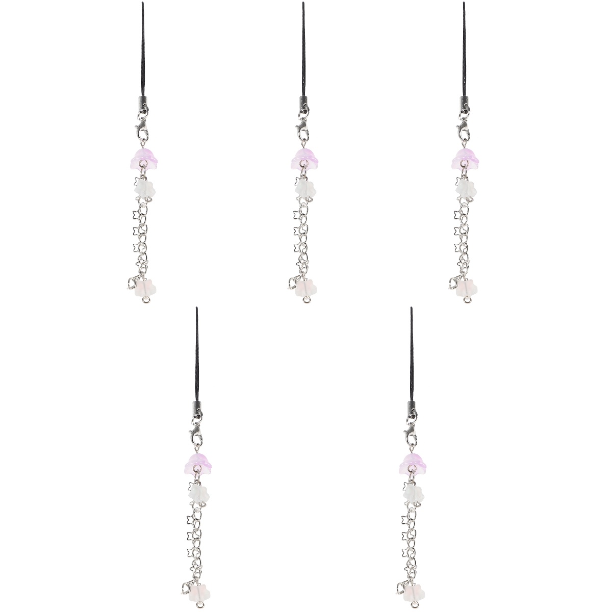 Set of 5 Mobile Phone Straps Cell Charm Bracelet Travel Purple ...