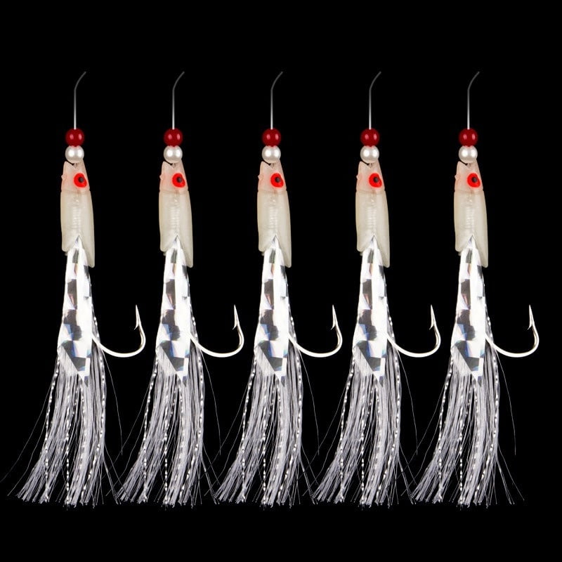 Set of 5 Multicolor Fishing Lures with Crystal Shaft and Bone for ...