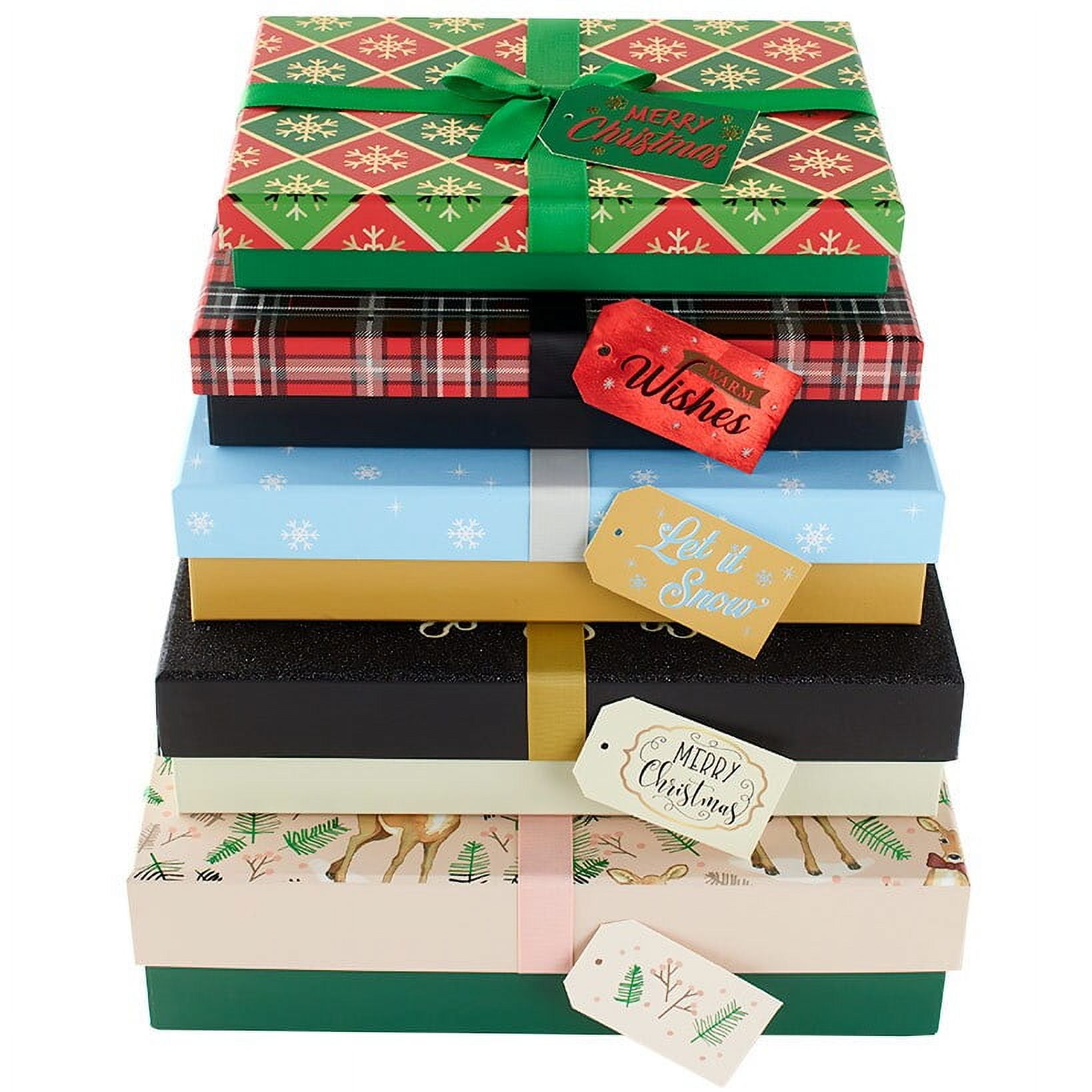 Set of 5 Nested Holiday Gift Boxes - Walmart.com