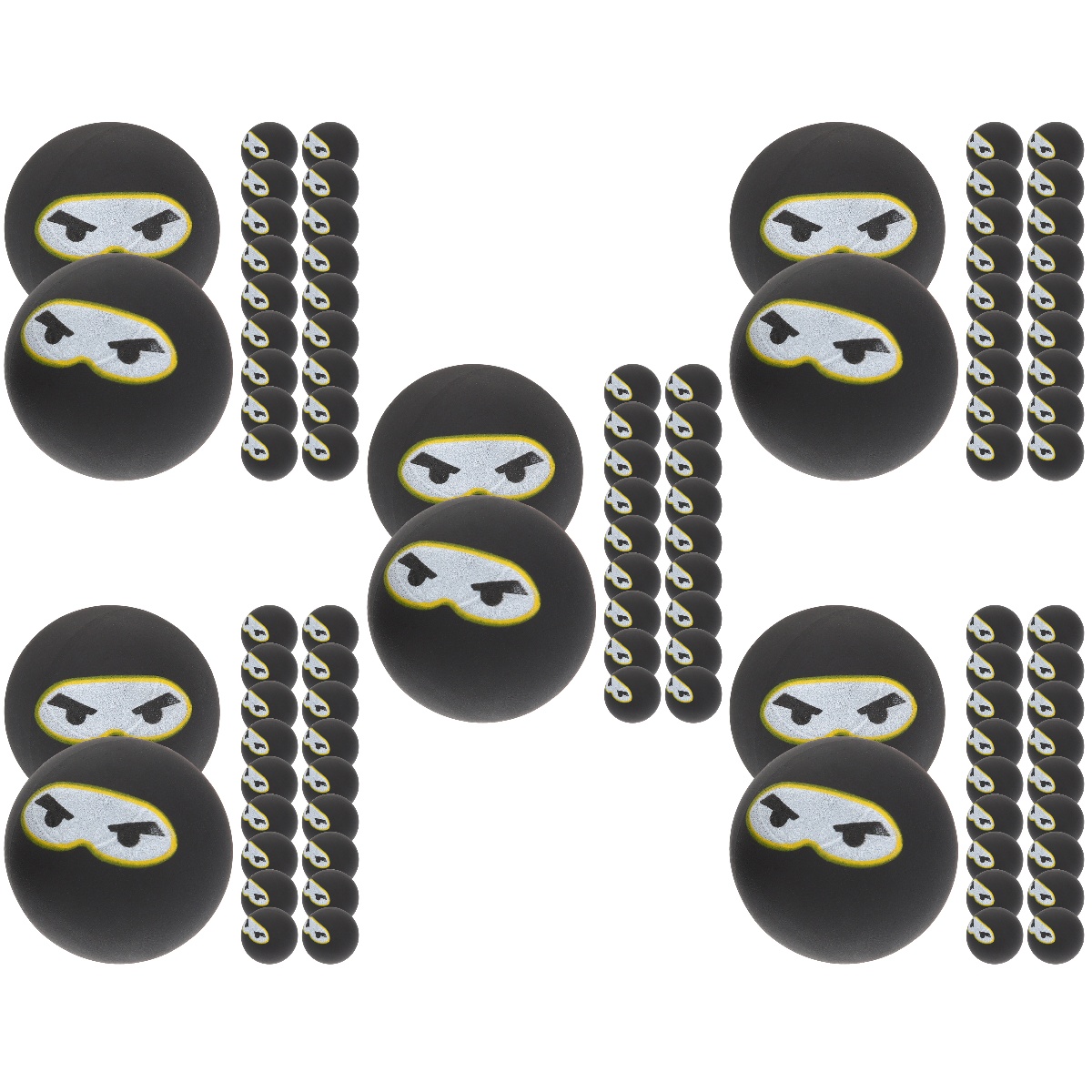 Set of 5 Ninja Bouncing Ball Kids Toys Bouncy Balls for Child Black ...