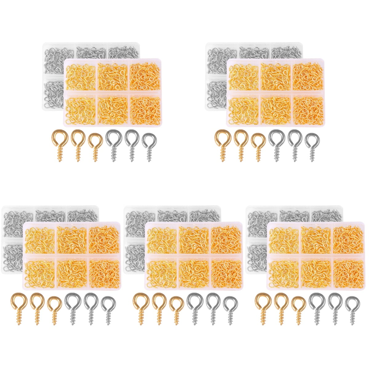 Set of 5 Nuts Bolts Sheep Eye Nail Screw Hooks Pendant Making Supplies ...