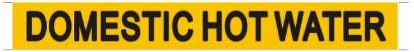 Set of 5 PCS - Pipe Marking- Domestic Water Sign (Sticker,Yellow, 1X8 ...