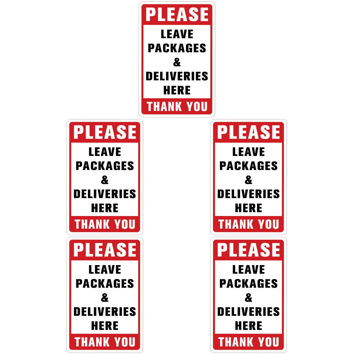 Set of 5 Package Sticker Hanger Leave Here Wall Sign Easy to Remove ...