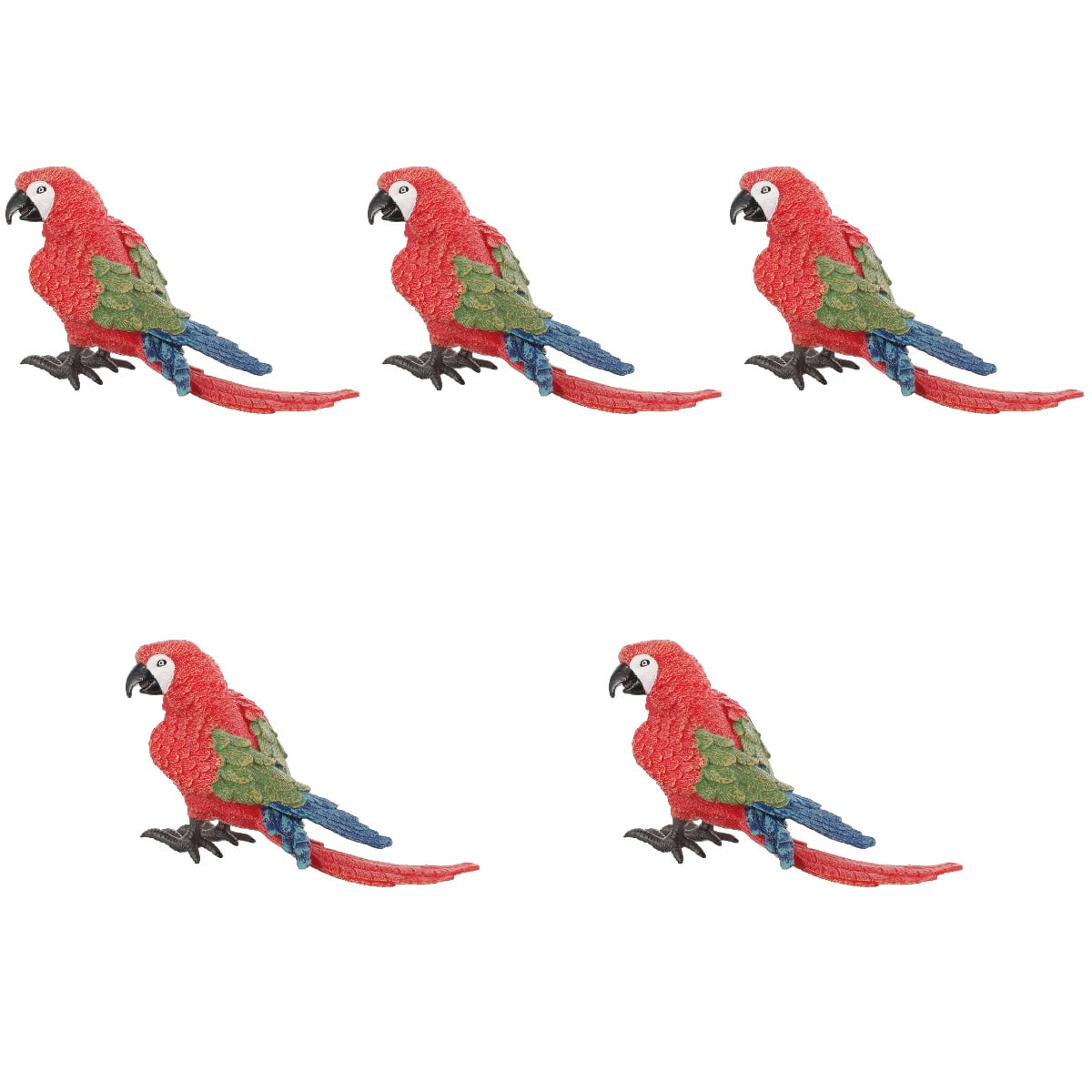 Set of 5 Parrot Model Toy Bird Garden Statue Cake Topper Child Red ...
