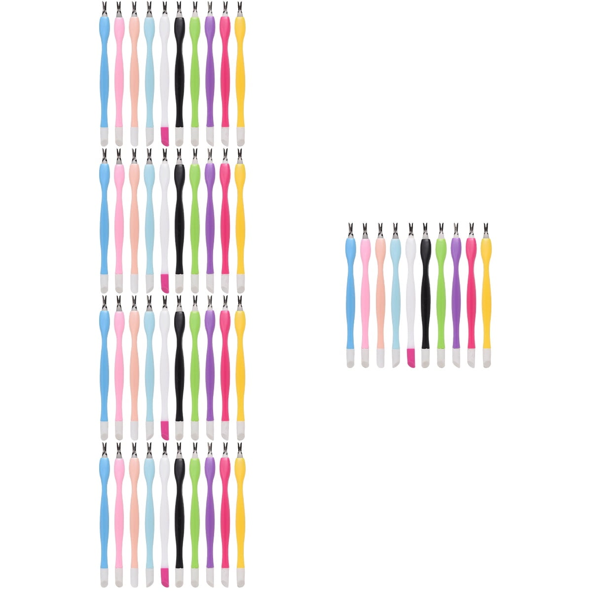 Set of 5 Pen Pedicure Tools Nail Art Embossing Dead Skin Fork Salon ...