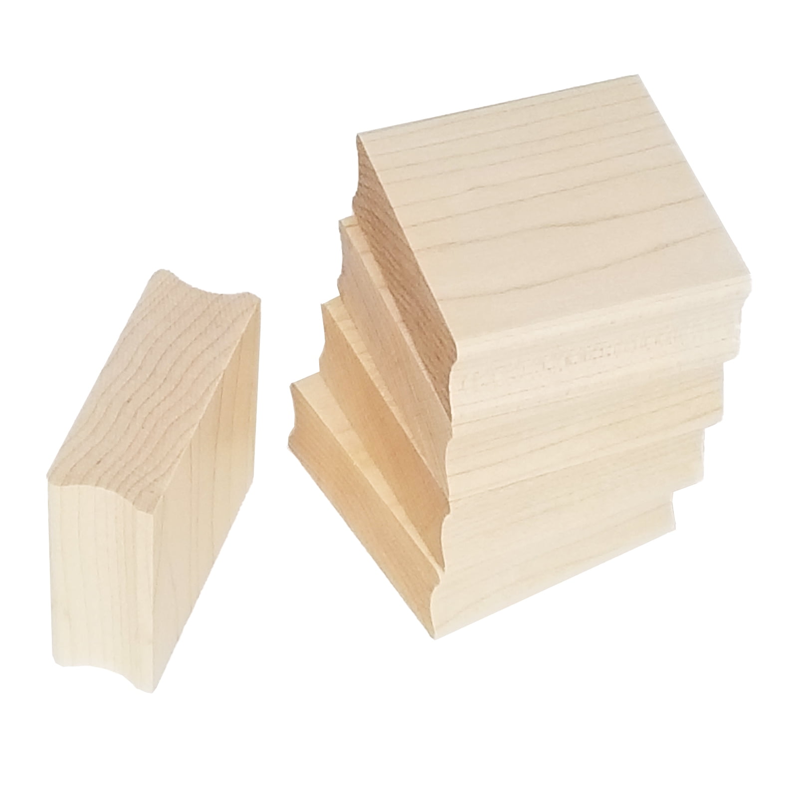 Set of 5 Pieces 2.0" x 2.0" Square Maple Wood Handle Mount for Rubber ...