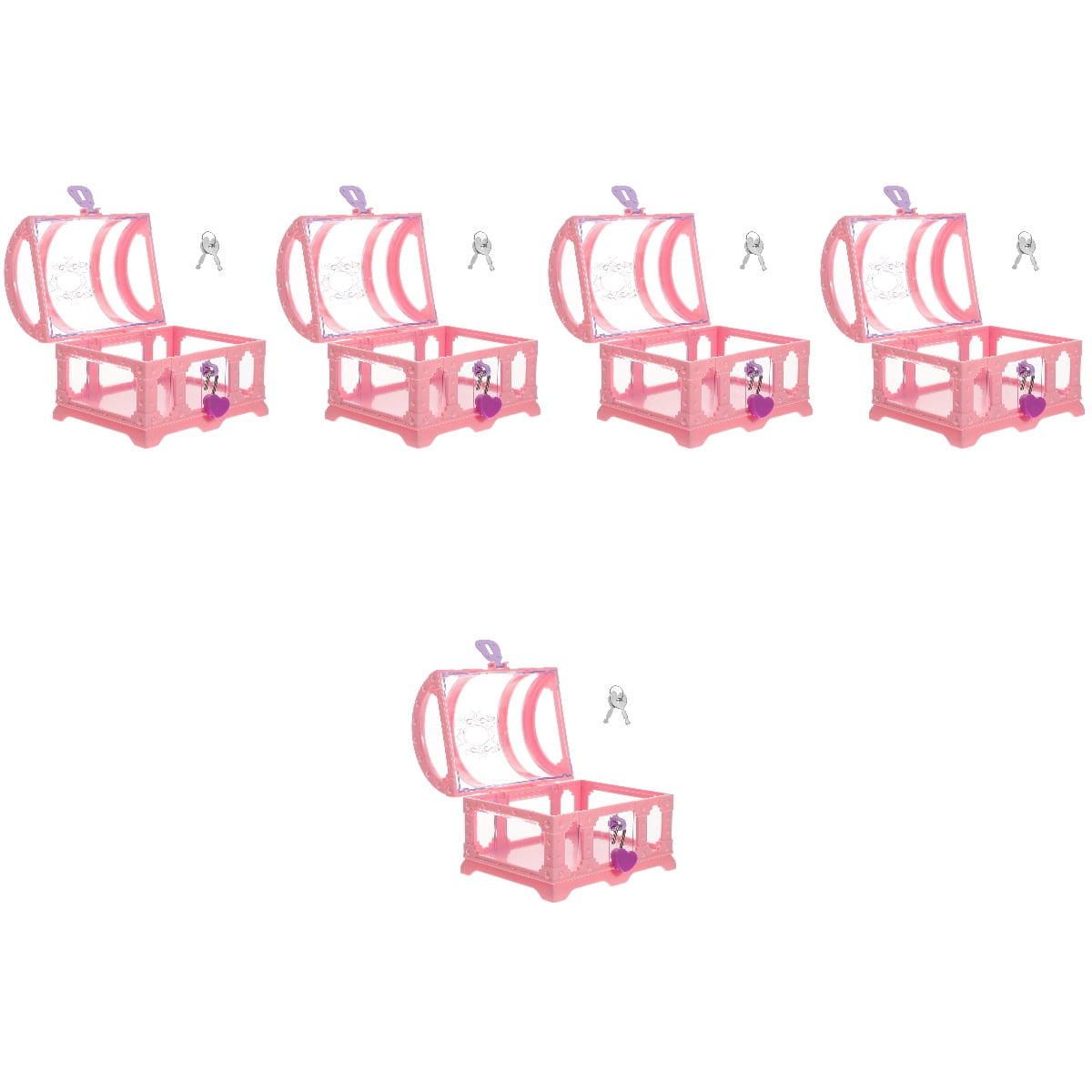 Set of 5 Pirate Treasure Chest Toy Boxes for Kids, Party Favor ...