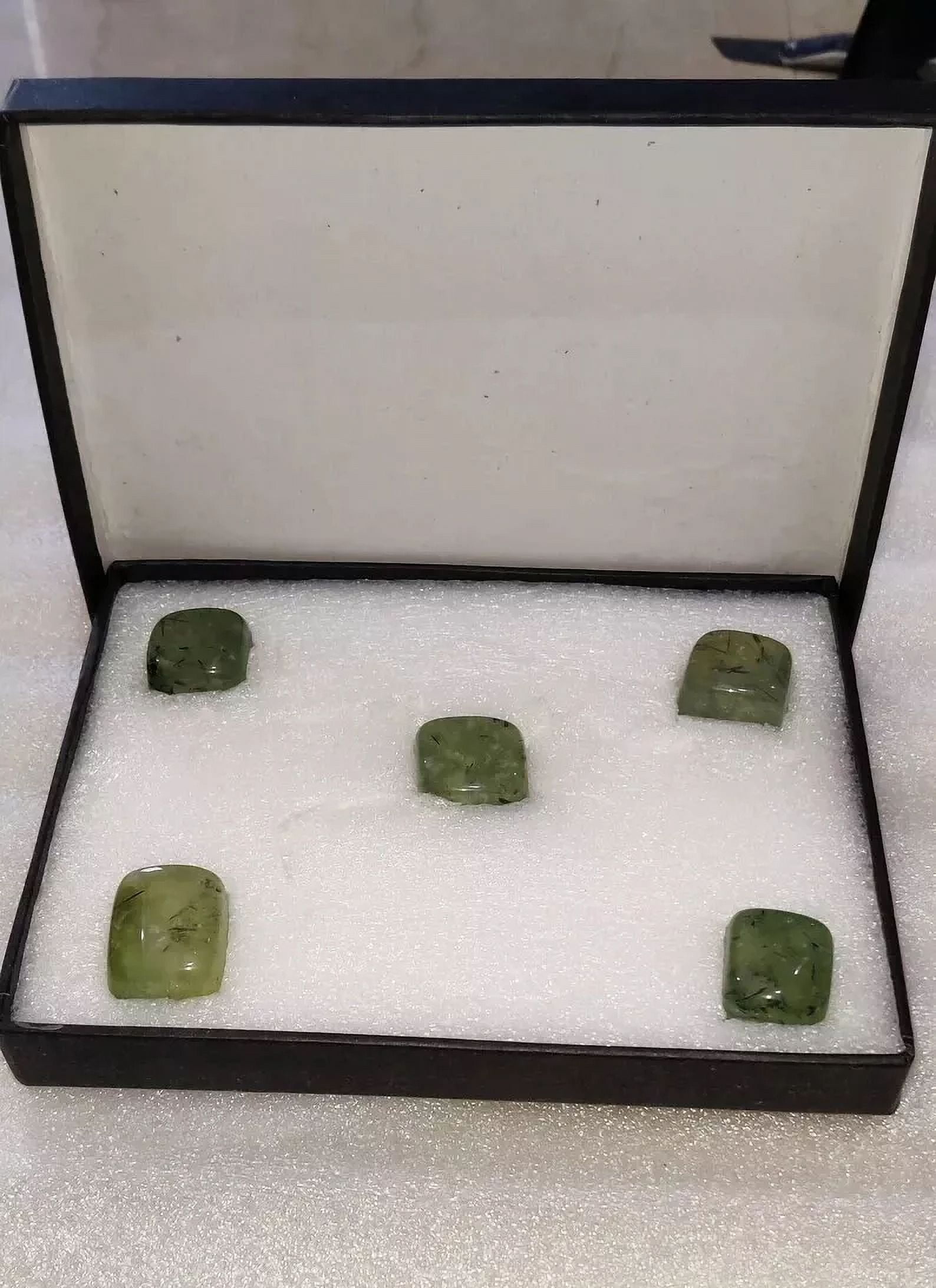 Set of 5 Prehnite Tumbled Stones with Box Large Green Healing Crystal ...