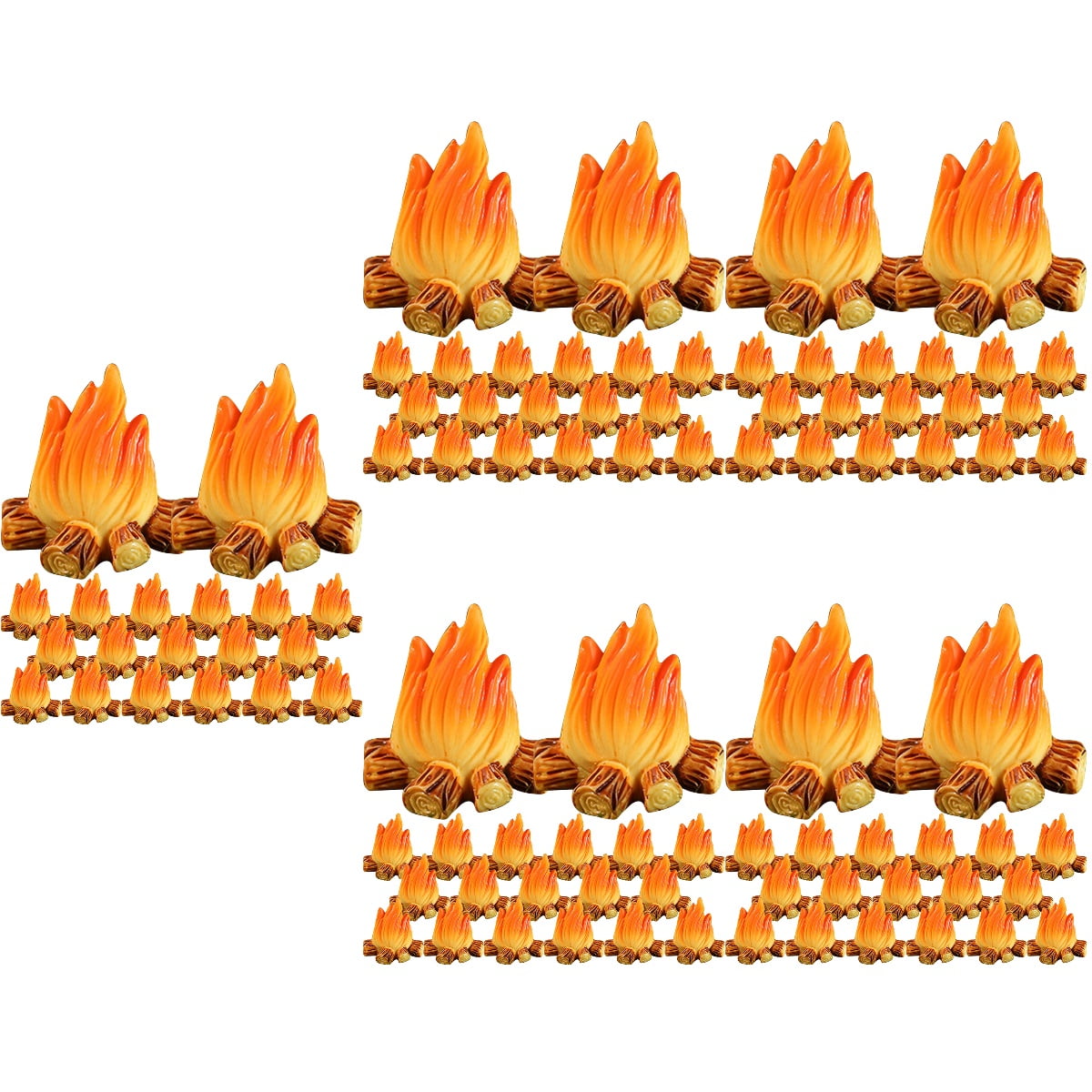 Set of 5 Resin Fake Campfire Camping Decor Artificial Flame DIY Micro ...